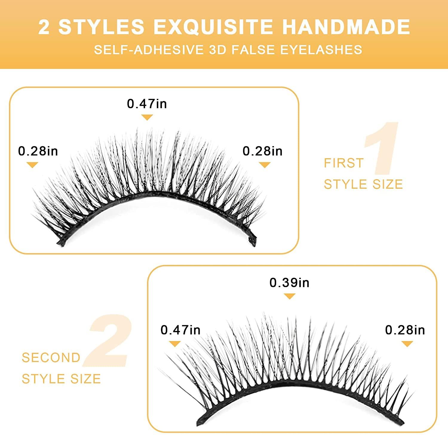 Self-Adhesive False Eyelashes: Natural Look, Reusable, Easy to Apply ...