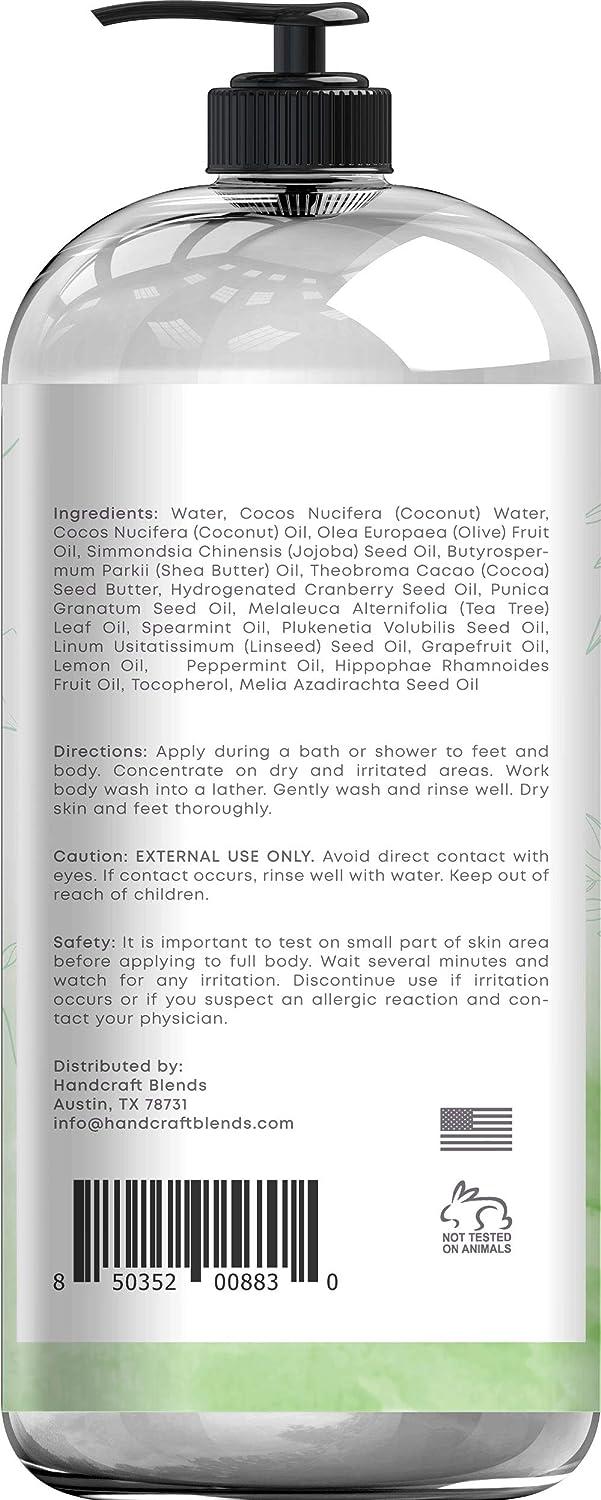 Tea Tree Mint Body Wash 16 oz - Extra Strength for Athletes Foot, Nail ...