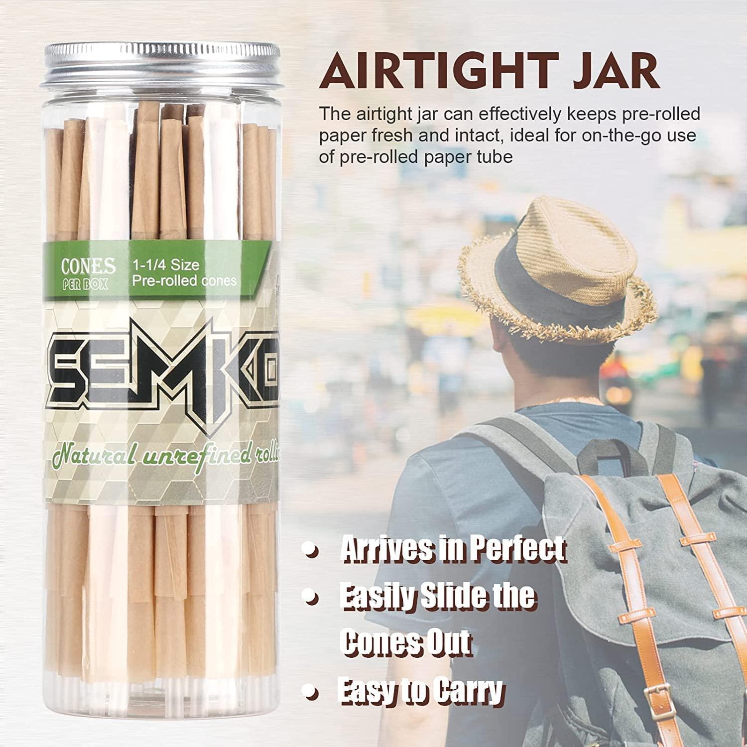SEMKONT 1-1/4 Rolling Papers Pre Rolled Cones 72 Pack | Natural Rolling ...