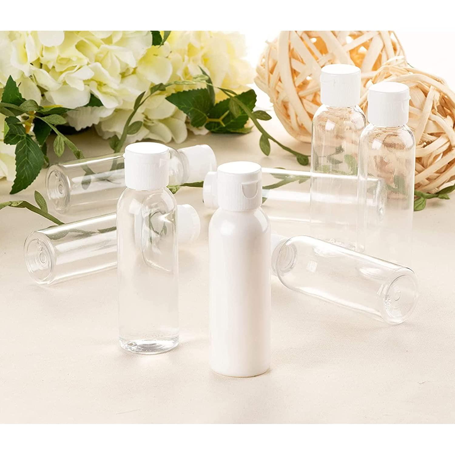 24-Pack Clear 2 oz Travel Bottles with Flip Cap - Refillable Toiletry ...