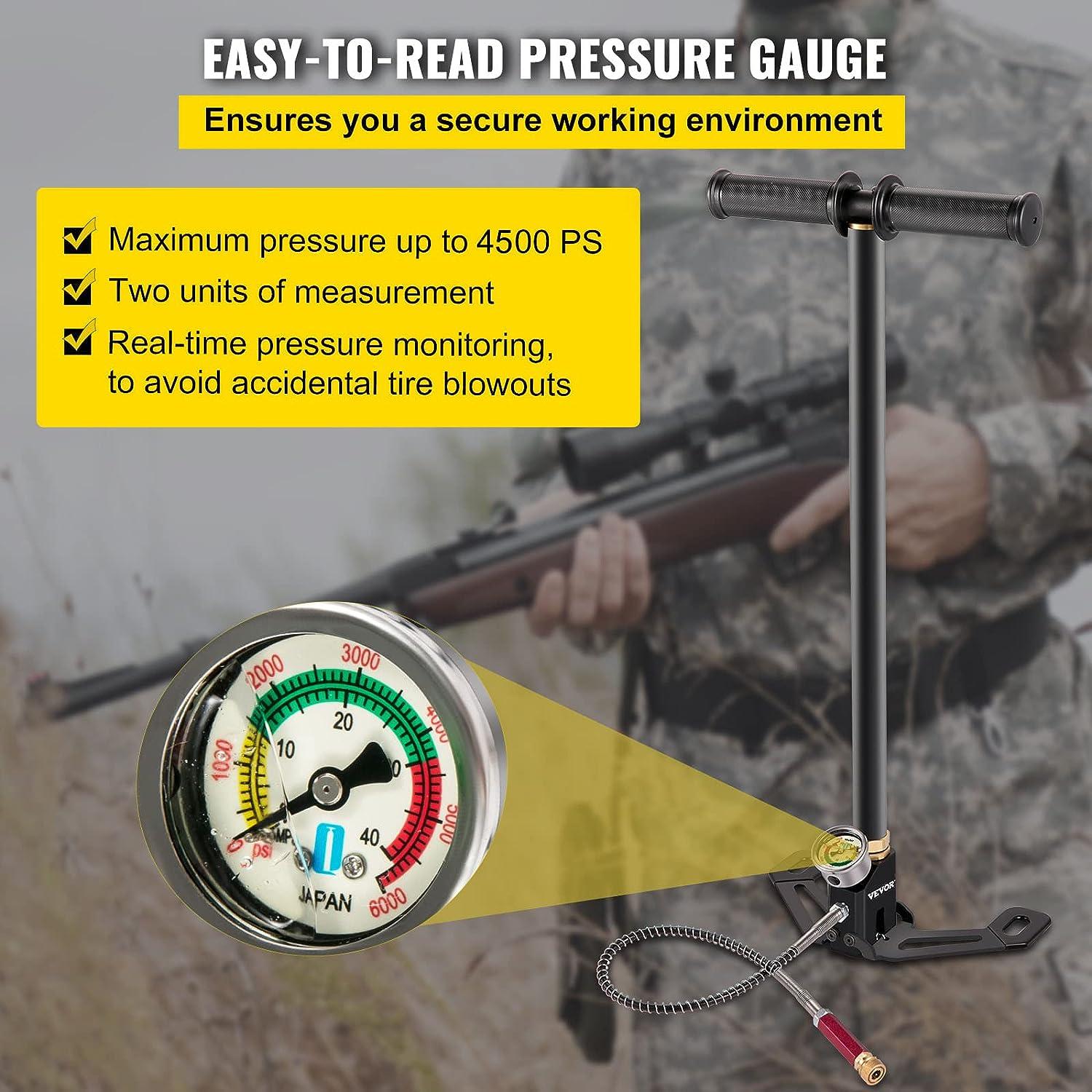 VEVOR PCP Air Pump | 4500psi High Pressure Hand Pump with Gauge ...