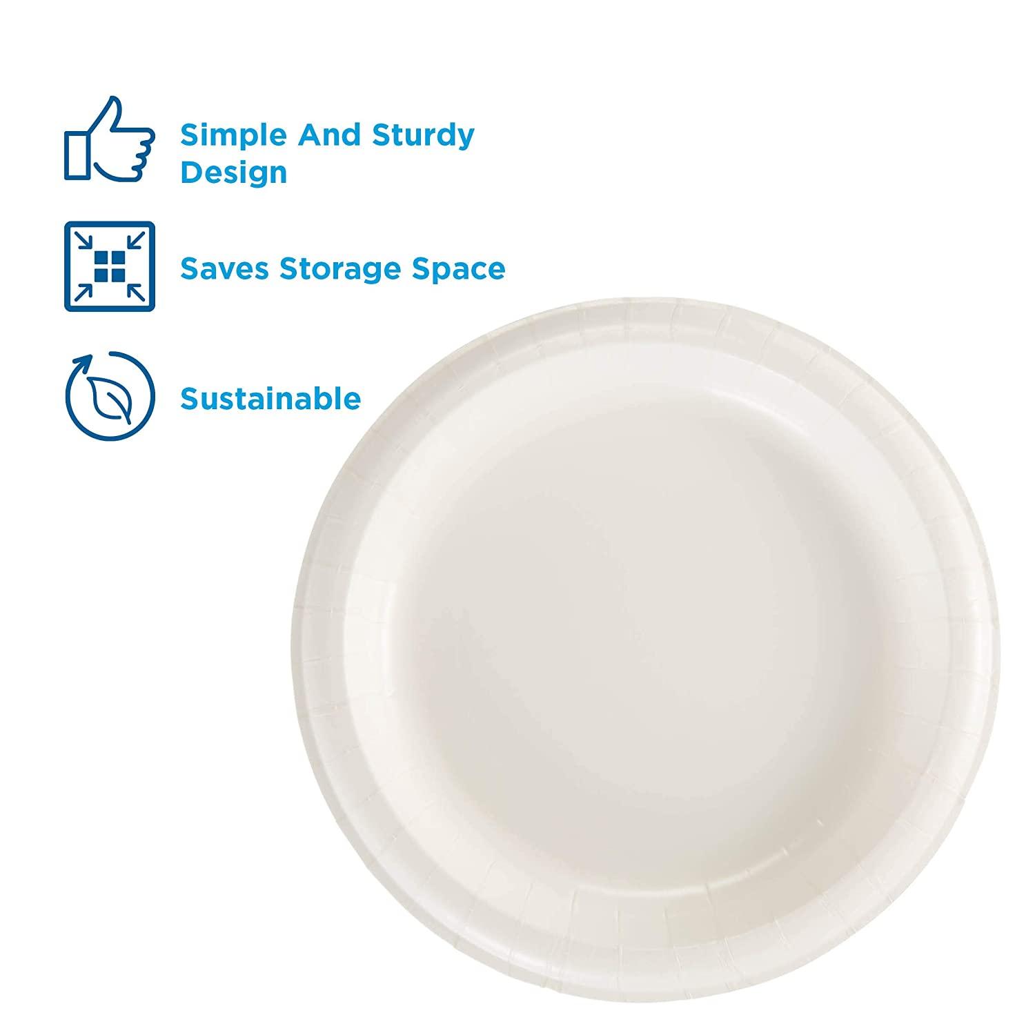 Dixie Basic 8.5 Paper Plates, White, 500 Count - GP PRO (Georgia ...