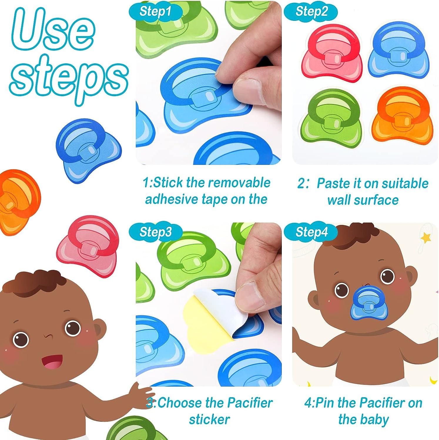 Pin the Pacifier Game Set for African American Baby Shower - 36 Pcs ...