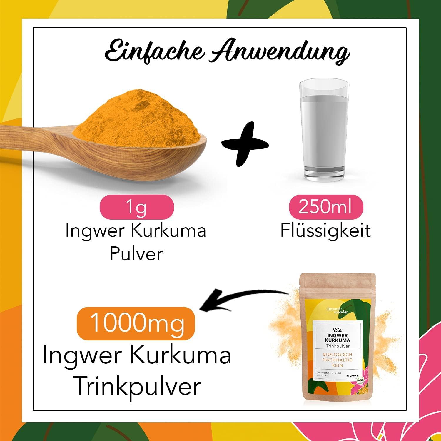 Buy Organic Ginger Shot with Turmeric - 300g Immun Boost - 300 Portions ...