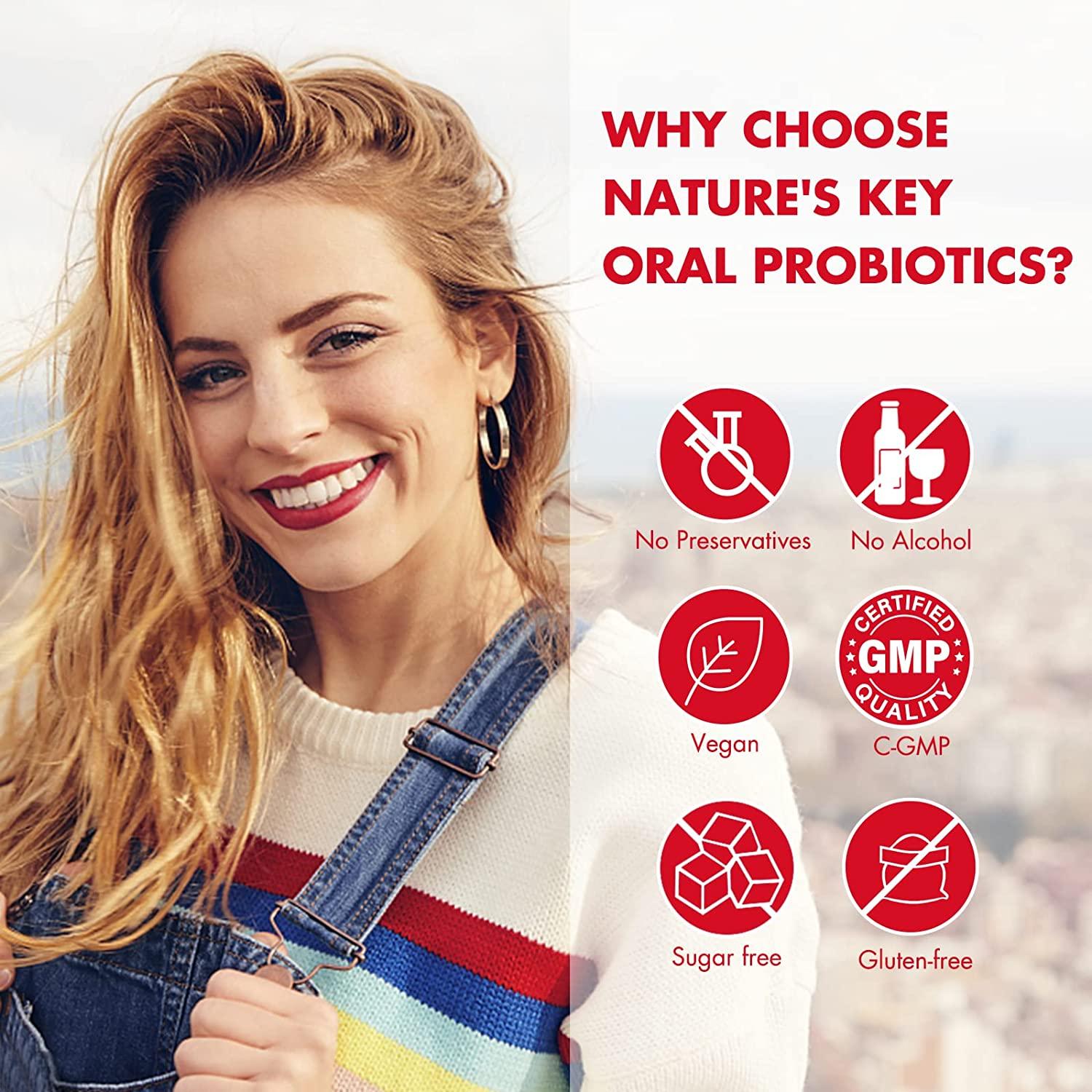 Nature's Key Oral Probiotic Bubble Lozenges - 3 Billion CFU Probiotics ...
