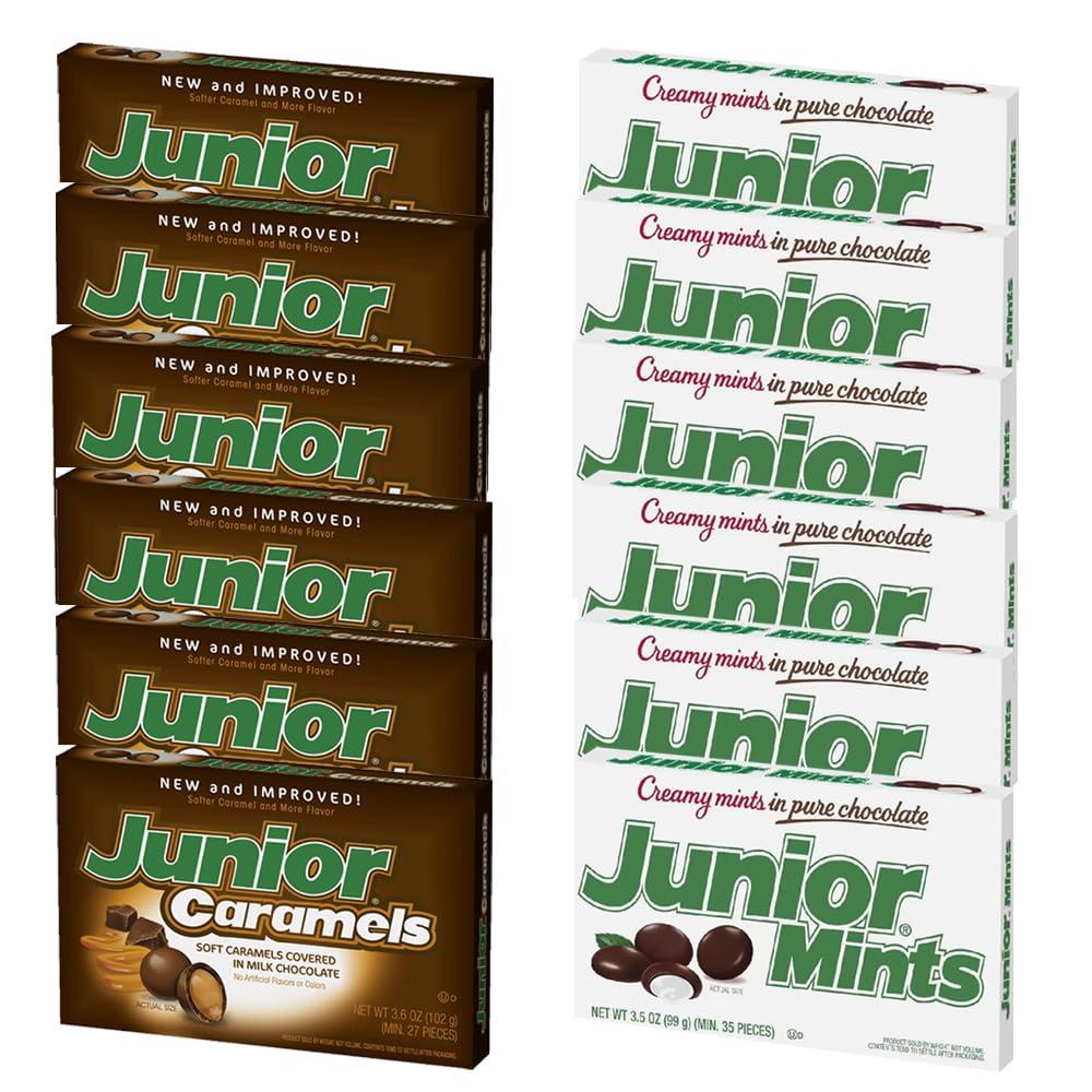 Junior Mints & Caramels Theatre Box Bundle - Chocolate Covered Mints ...