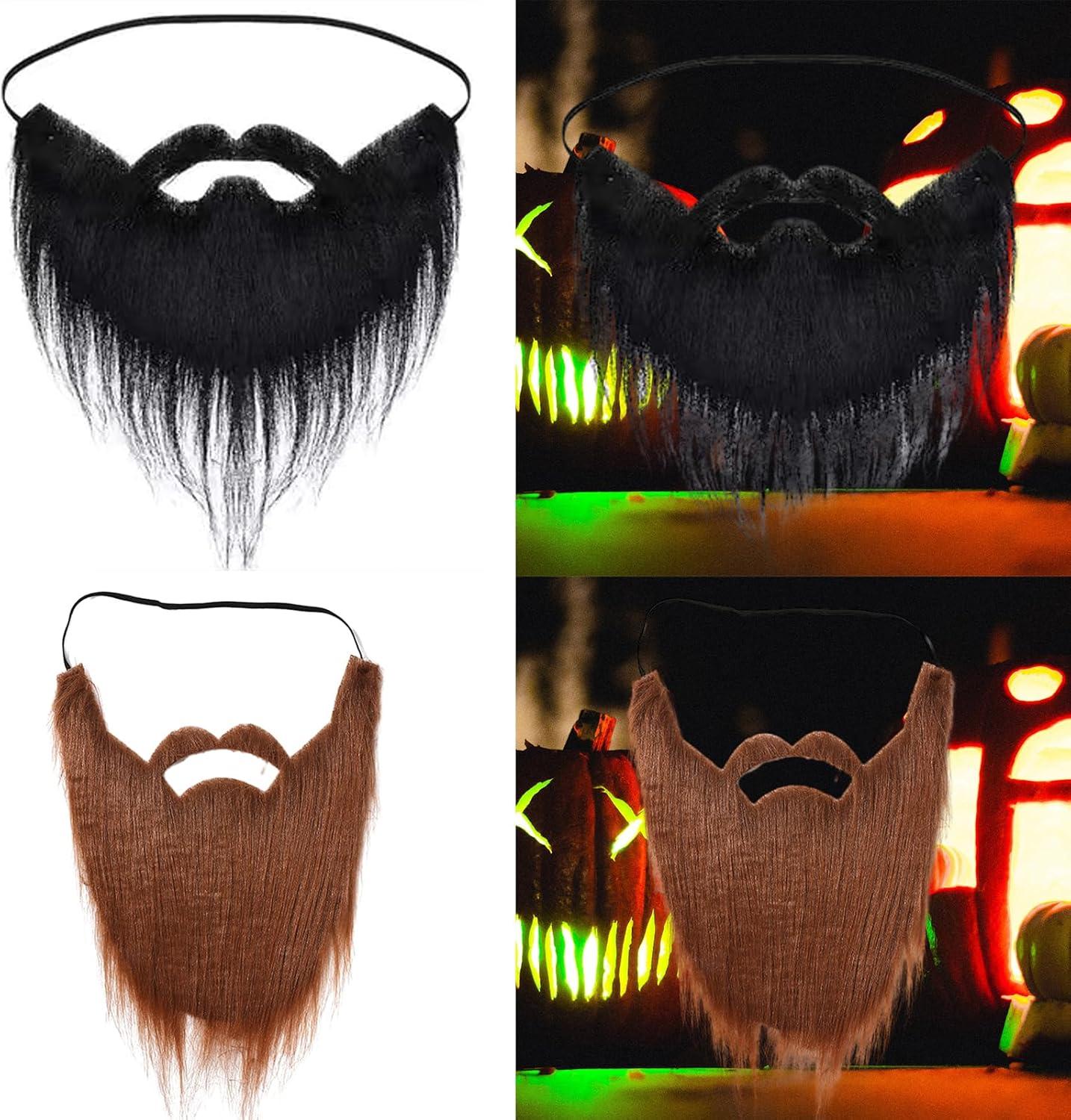 SWETOPQ Halloween Party Forgery Beard | Funny Fake Mustache & Realistic ...