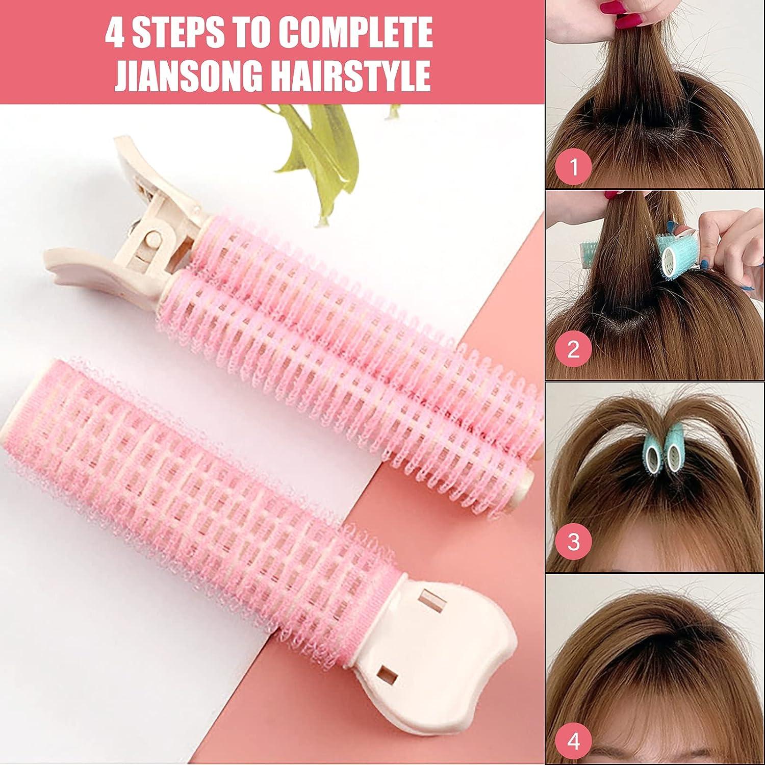 Volumizing Hair Clips Set - 12 Velcro Roller Clips for Fluffy Hair ...