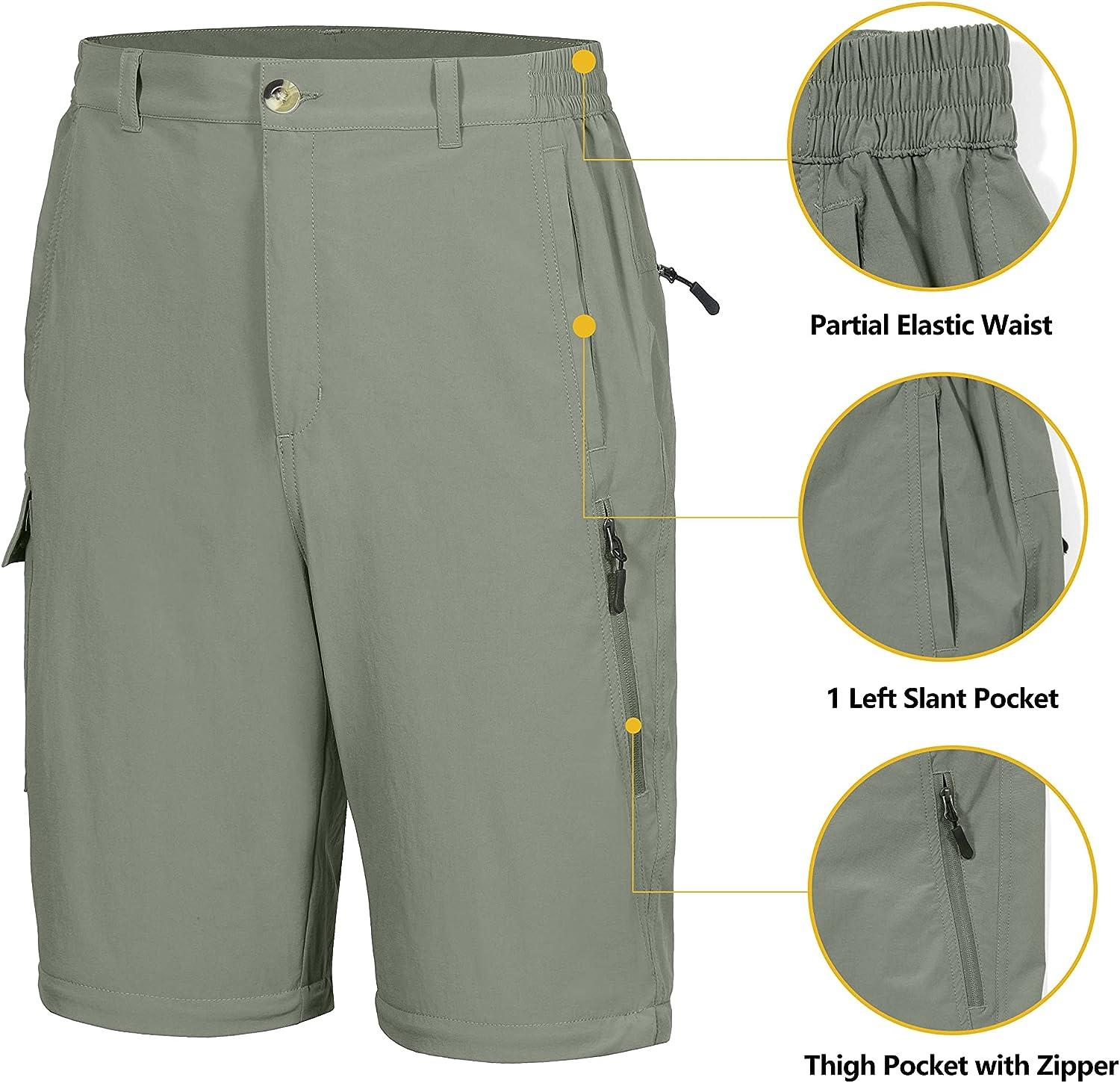 Little Donkey Andy Men's Stretch Convertible Hiking Pants - Olive Large ...