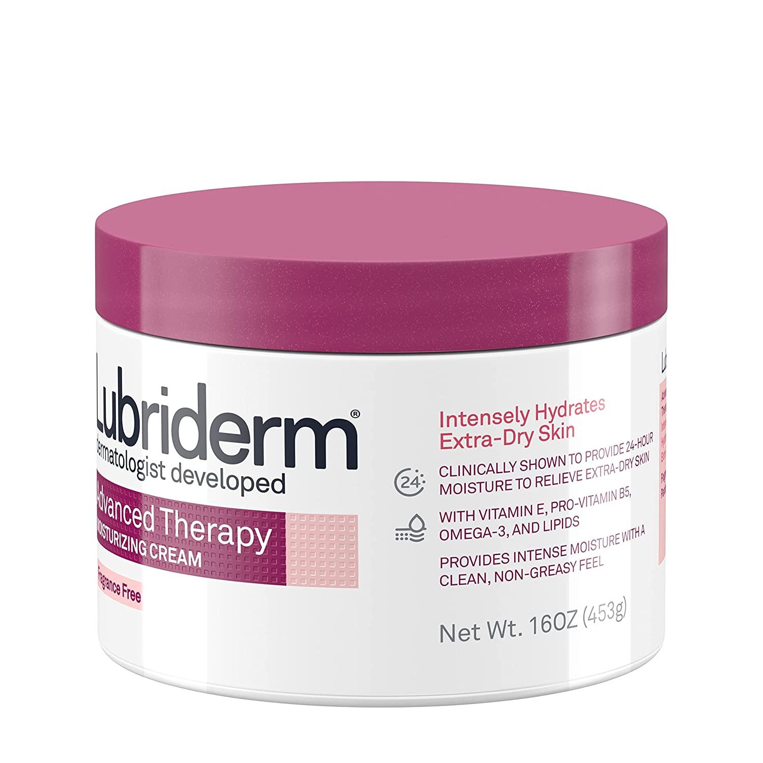 Lubriderm Advanced Therapy Moisturizing Cream - Fragrance-Free, Vitamin ...