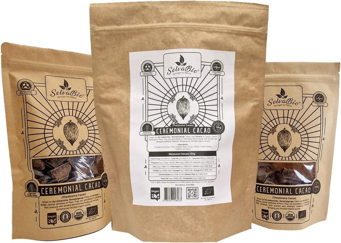 Organic Ceremonial Grade Cacao 100% Raw and Pure Cocoa Criollo Variety ...