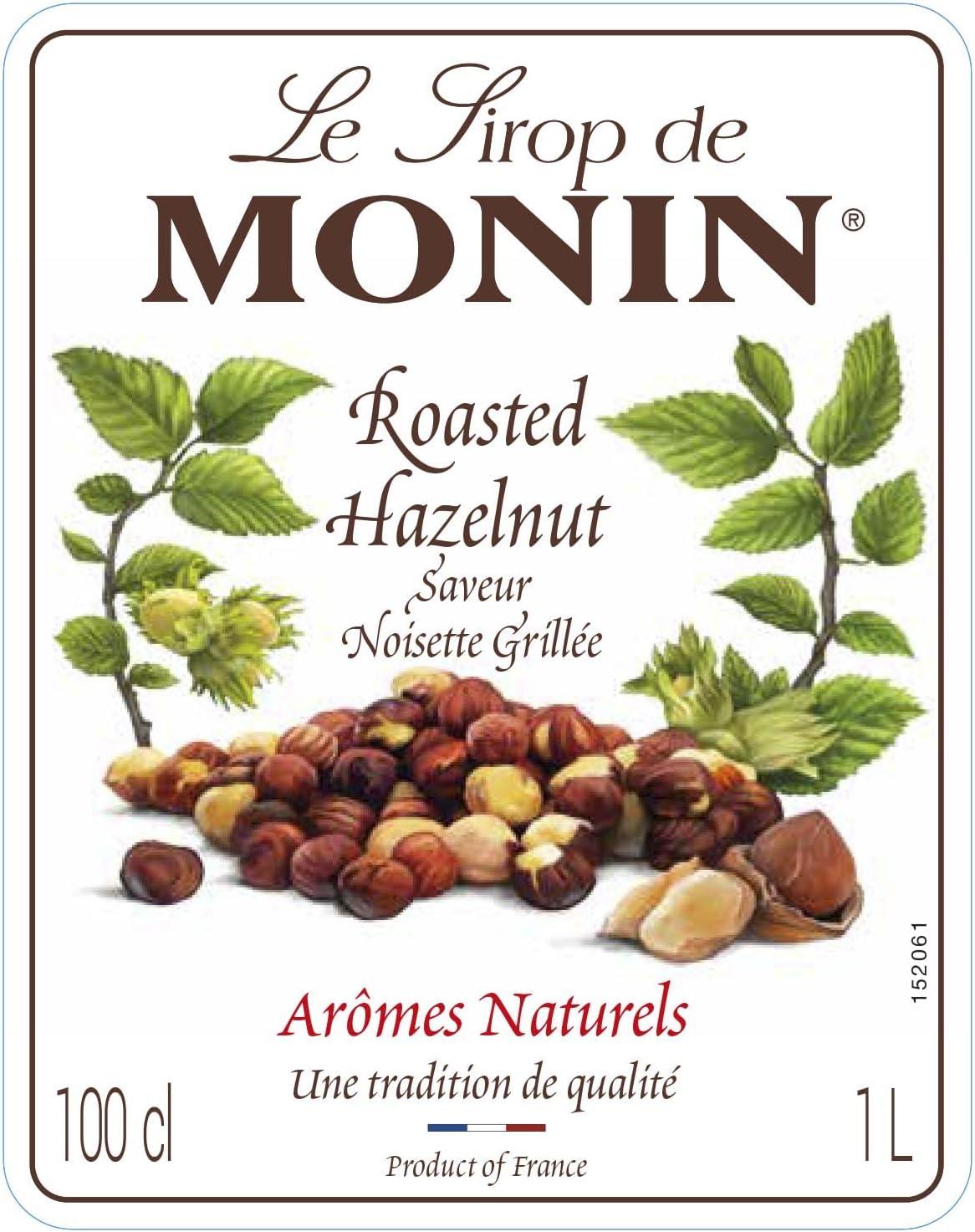 Monin Roasted Hazelnut Syrup - 1ltr Bottle Roasted Hazelnut 1 l (Pack of 1)