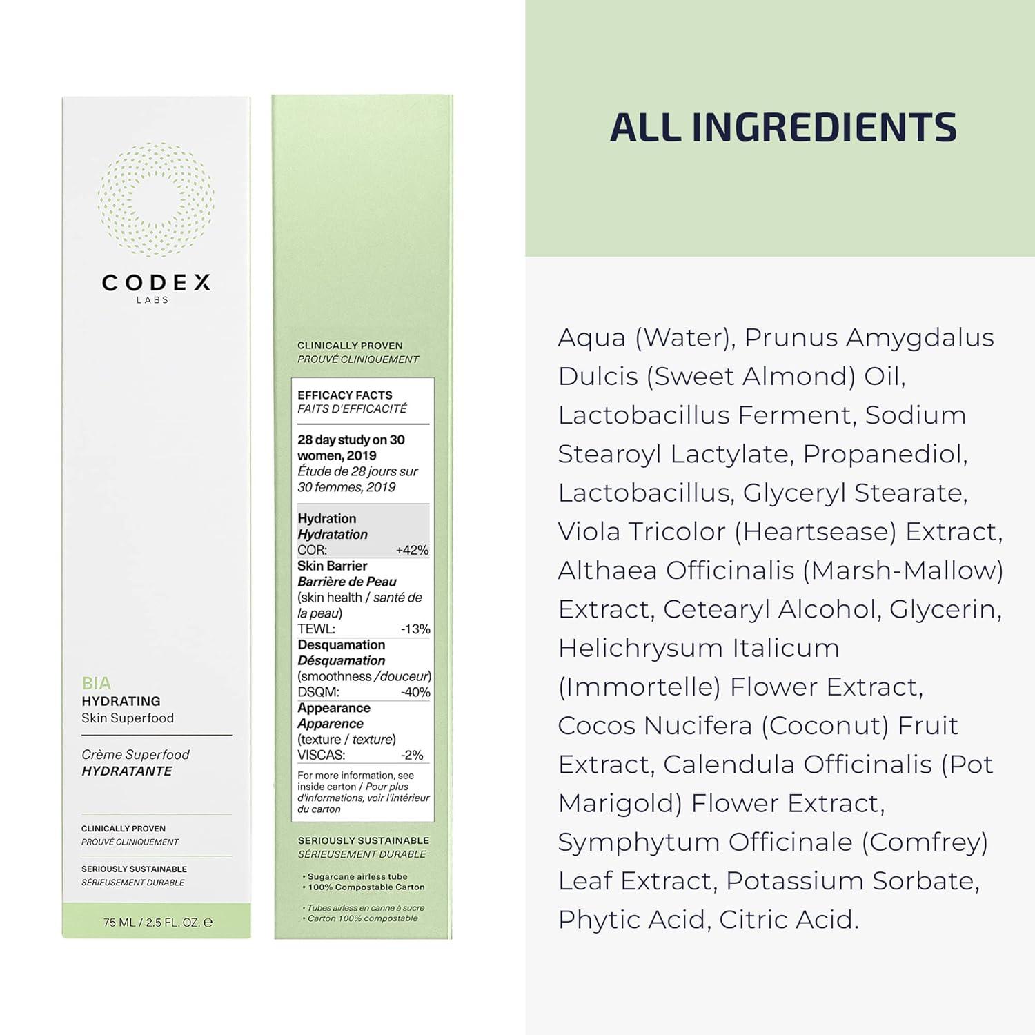Codex Labs Bia Hydrating Superfood Moisturizing Cream for Eczema-Prone Skin - Steroid-Free ...