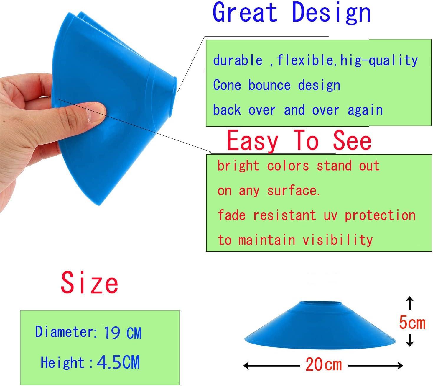25 Pcs Pro Disc Cones with Carry Bag - Agility Training Cones for ...