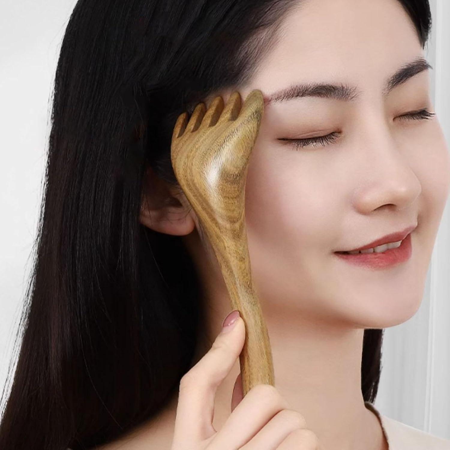 Buy Wooden Scalp Massage Comb | Five-Claw Multifunction Head Massager ...