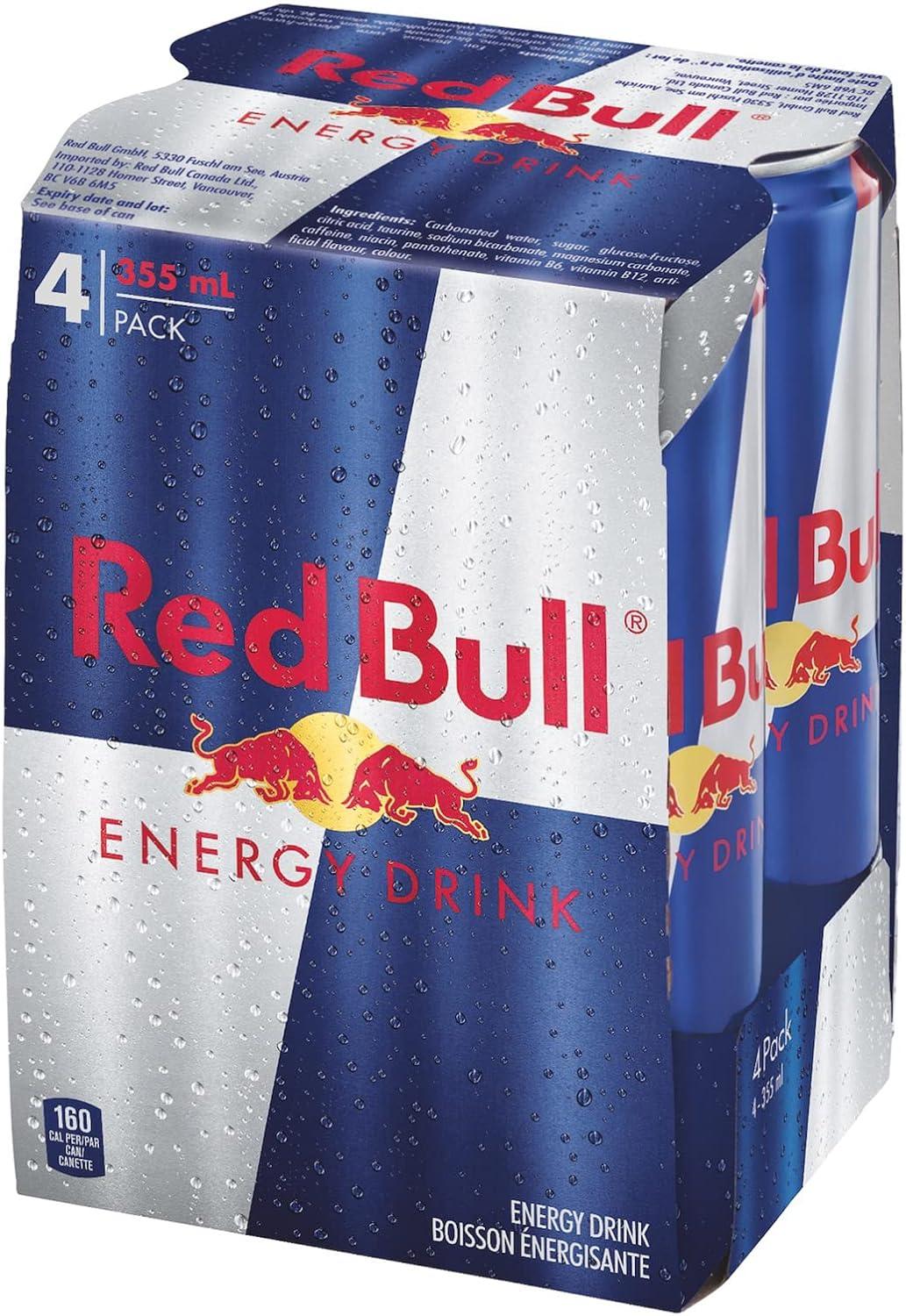 Red Bull Energy Drink 355ml (4 pack) 355ml (Pack of 4) | Buy Now with ...