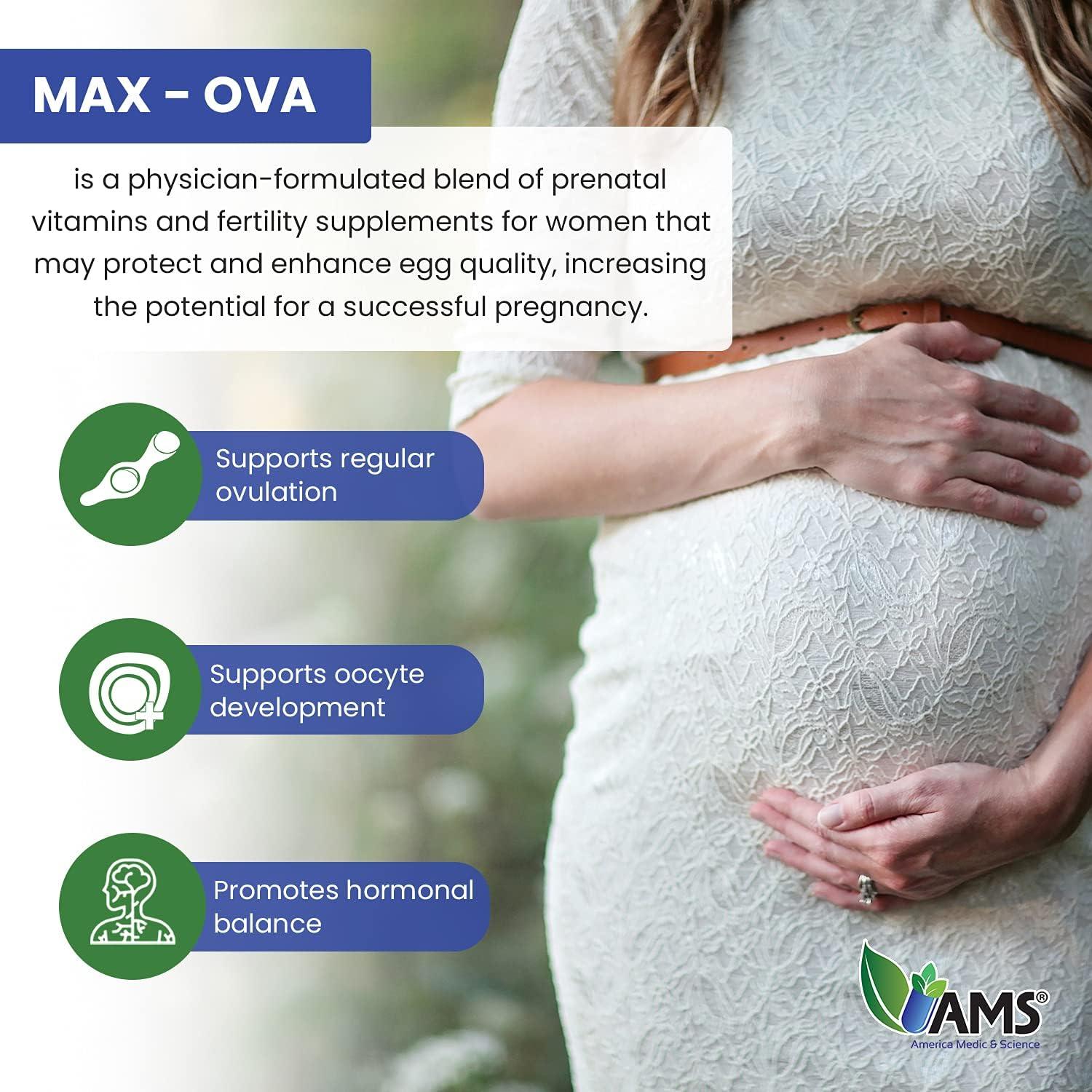 OVA-Max Prenatal Vitamins for Women (120 Capsules) | Boost Fertility ...