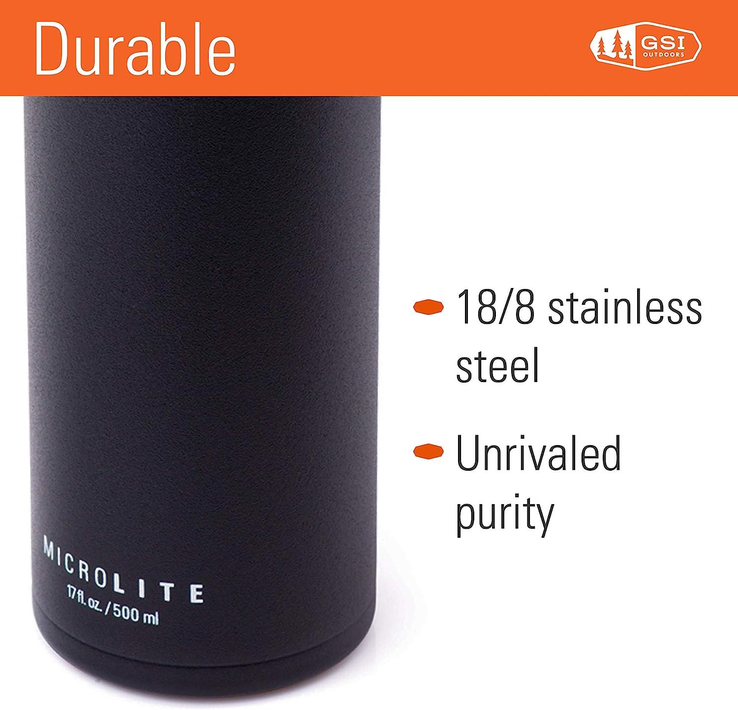 GSI Outdoors Glacier Stainless Microlite 500 Insulated Flask in Black ...