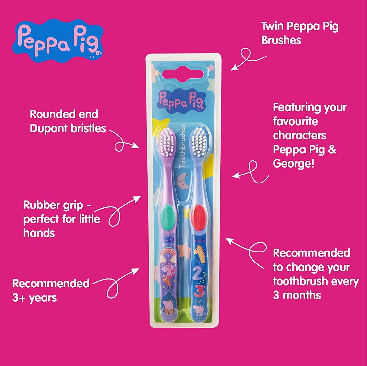 PEPPA PIG Toothbrush Twin Set - Kids' Soft Bristle Toothbrushes | Buy ...
