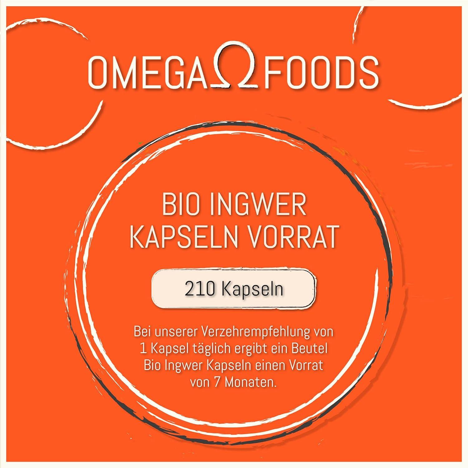 Buy Organic Ginger Capsules - 210 High Dose Vegan Ginger Capsules for ...