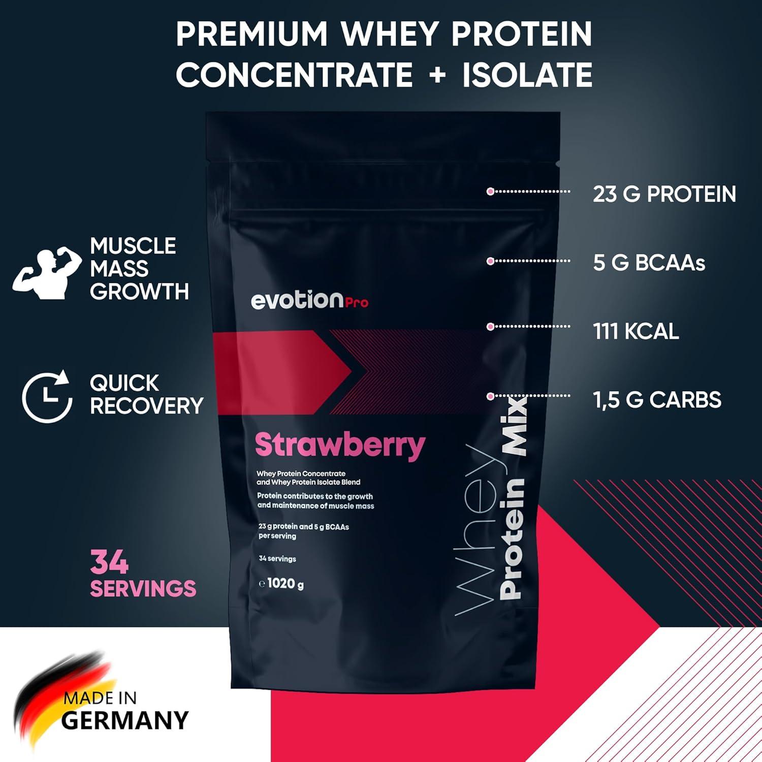 Evotion Per Whey Protein Powder Mix 1020g - Strawberry | 23g Protein ...
