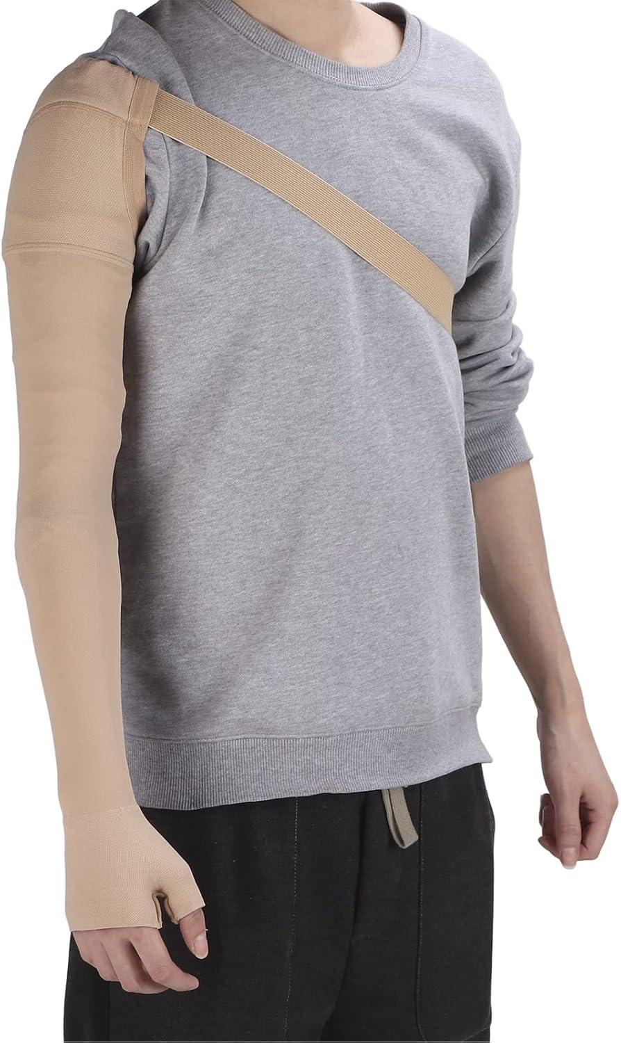 Arm Stocking with Cuff Lymphedema Compression Wrist Sleeve XL Left Hand ...