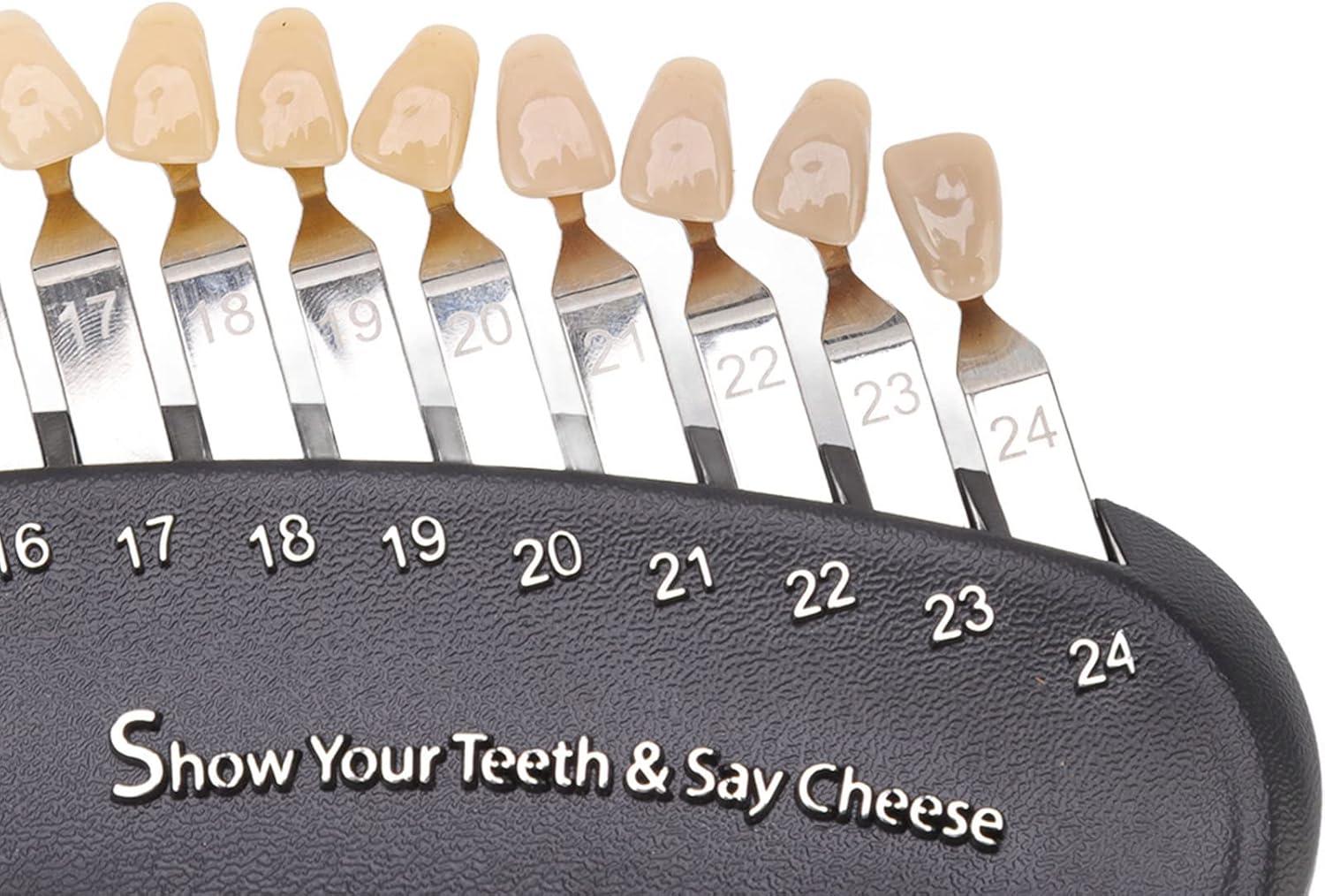 Teeth Shade Guide - Professional Porcelain Whitening Chart with Mirror ...