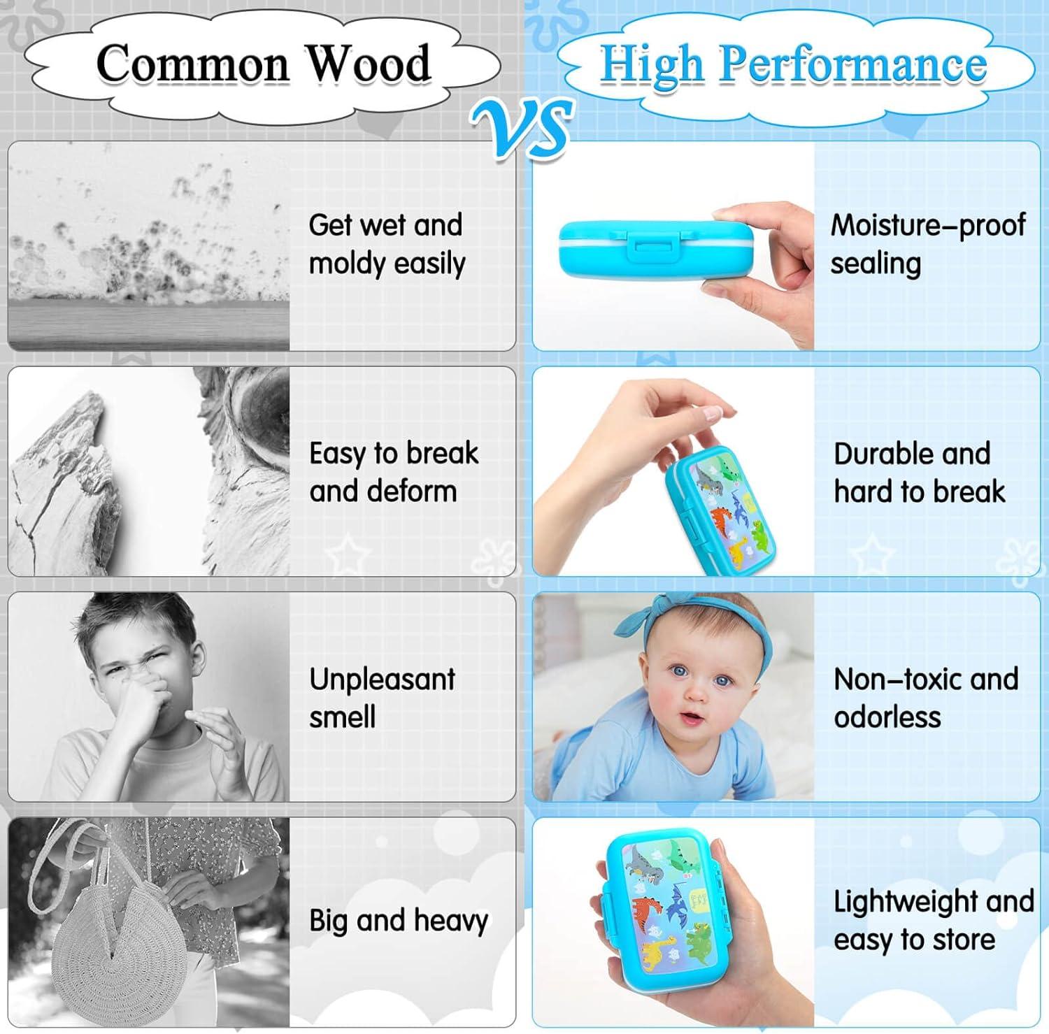 Caffox Blue Dinosaur Tooth Keepsake Box - First Tooth Container for ...