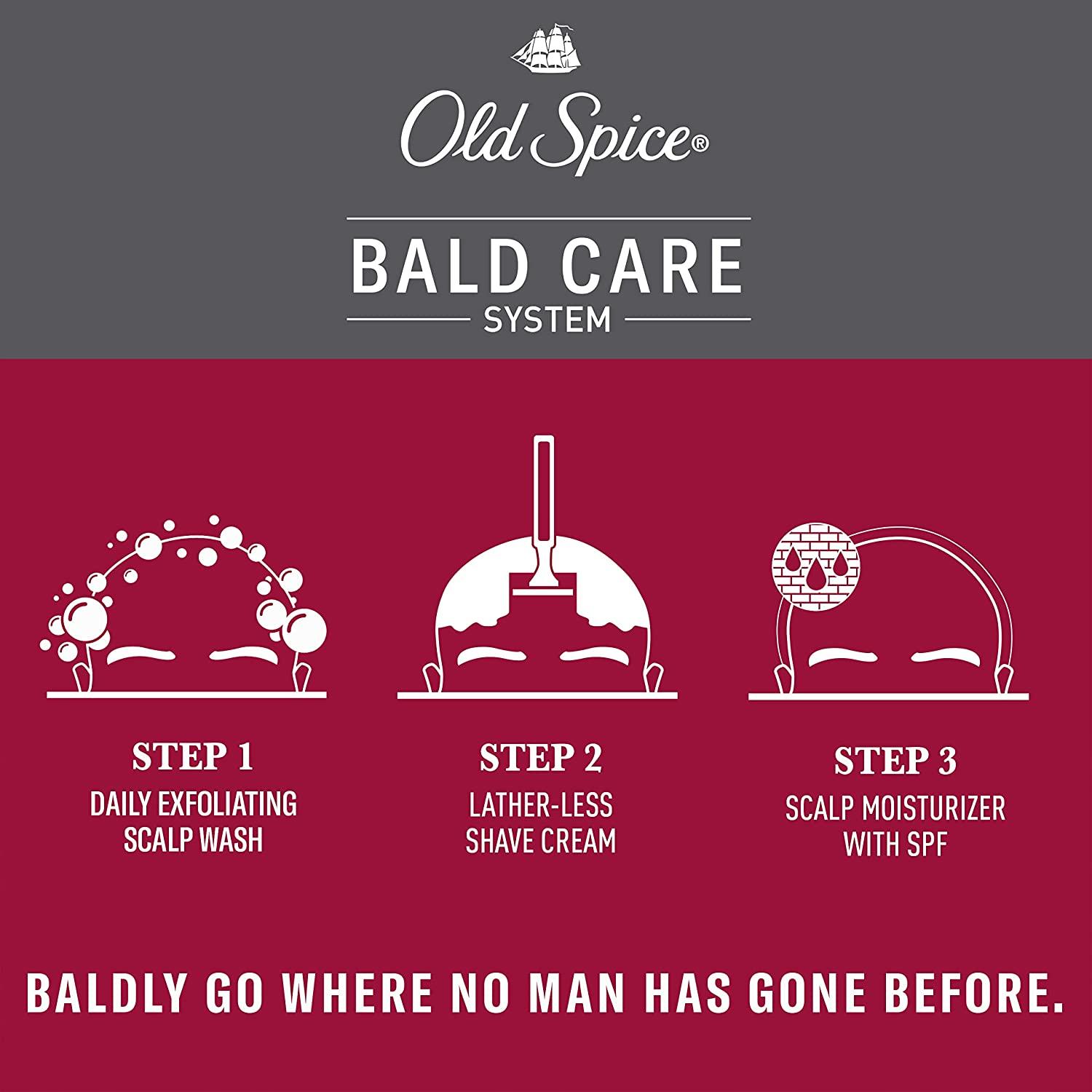 Old Spice Bald Care System: Exfoliating Scalp Wash, Shave Cream with ...