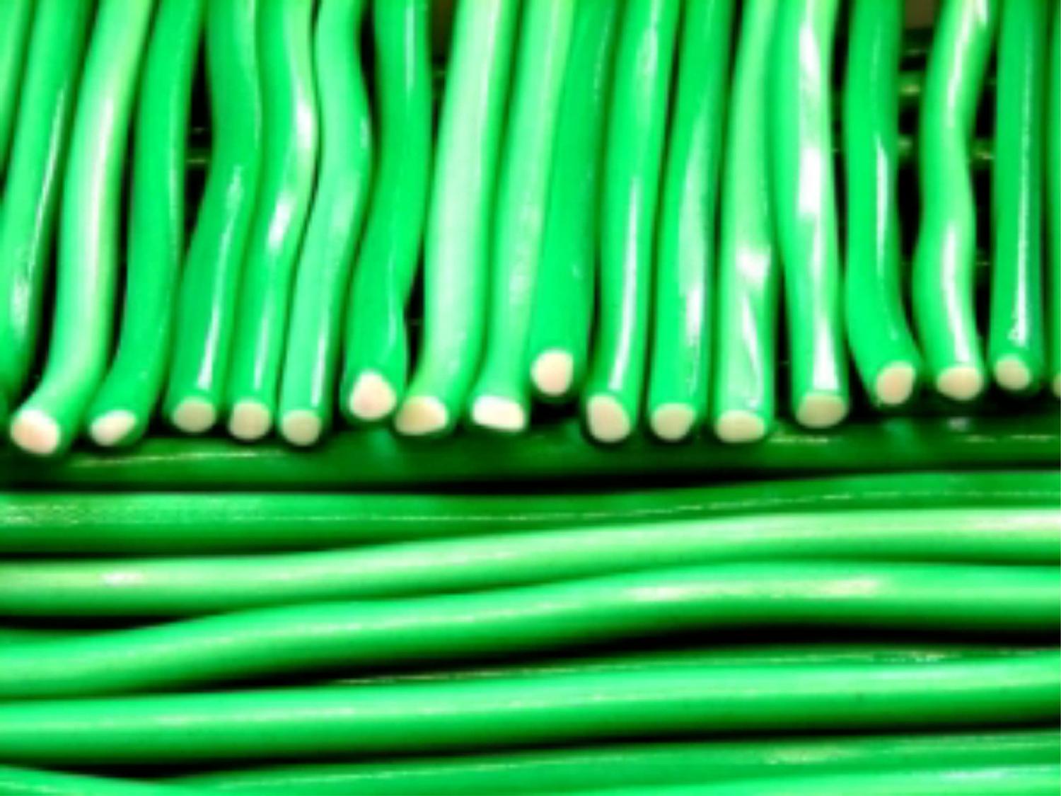 Green Apple Pencil Cable Sweets Long 1200g / 100 pieces | Buy Now with ...