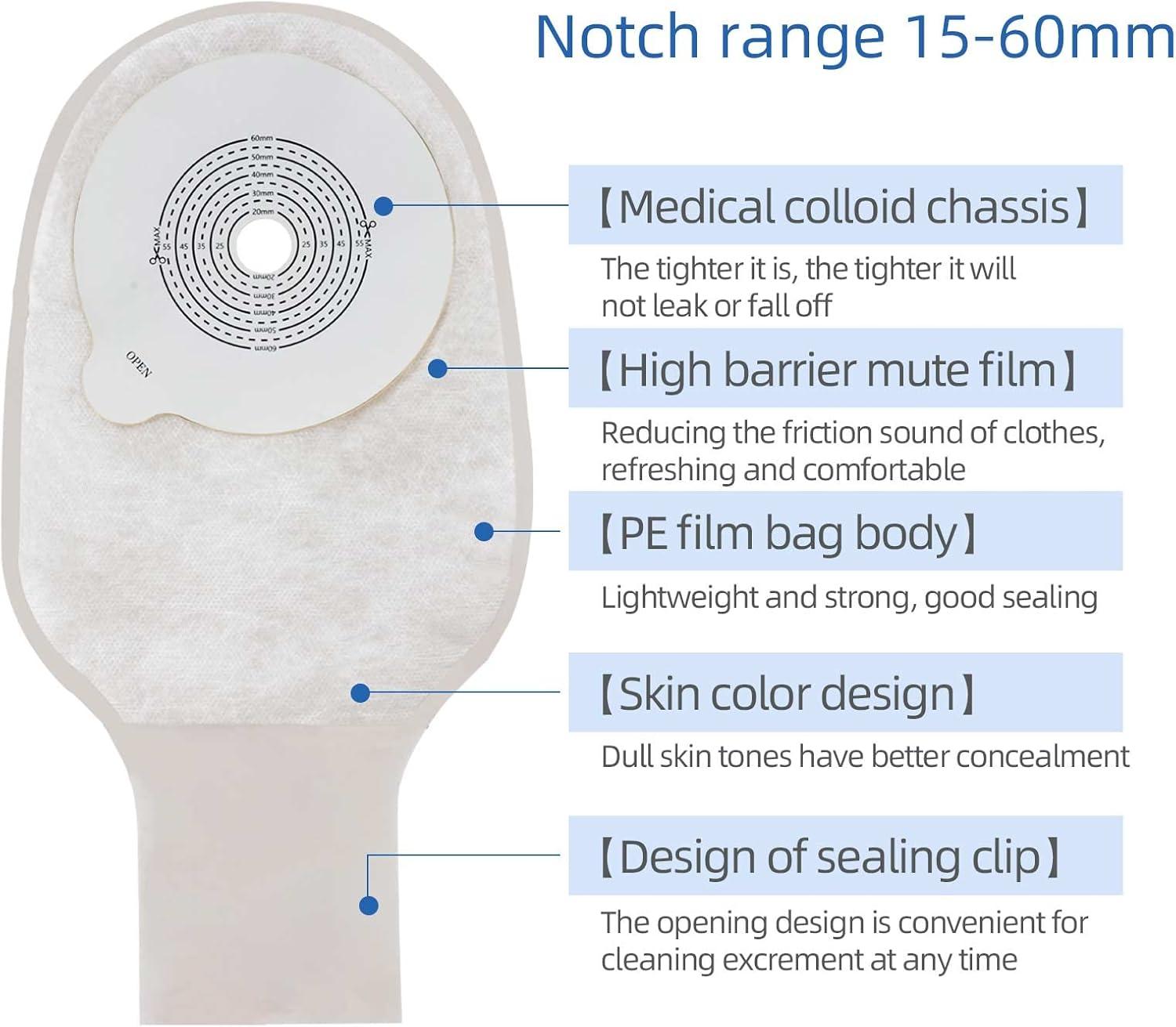 Stoma Bag | One-Piece Colostomy & Ileostomy Drainage Bags - Pack of 10 ...