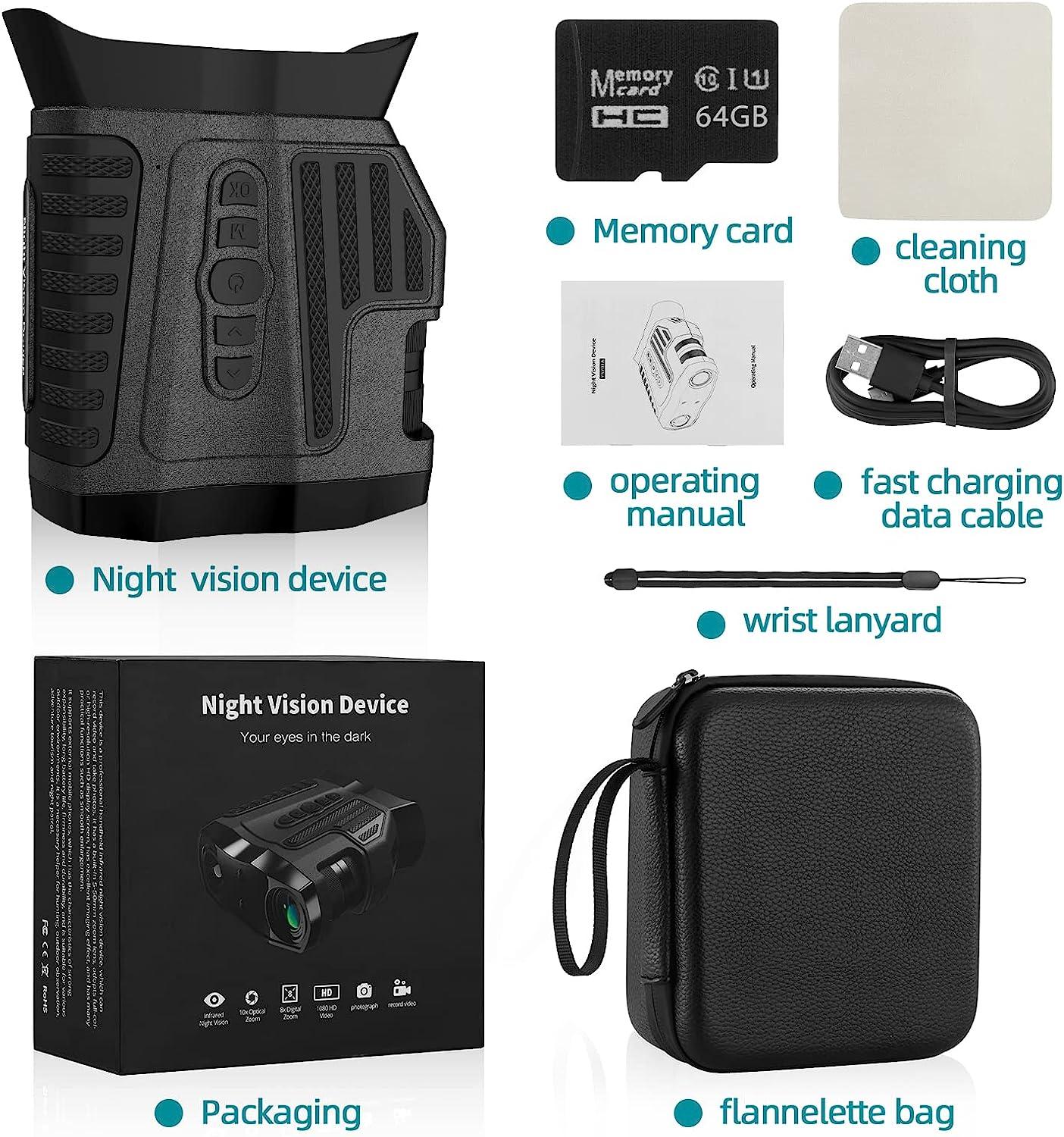 Hawkray Tech Night Vision Goggles - 4K Ultra HD, 1480ft Viewing Range ...