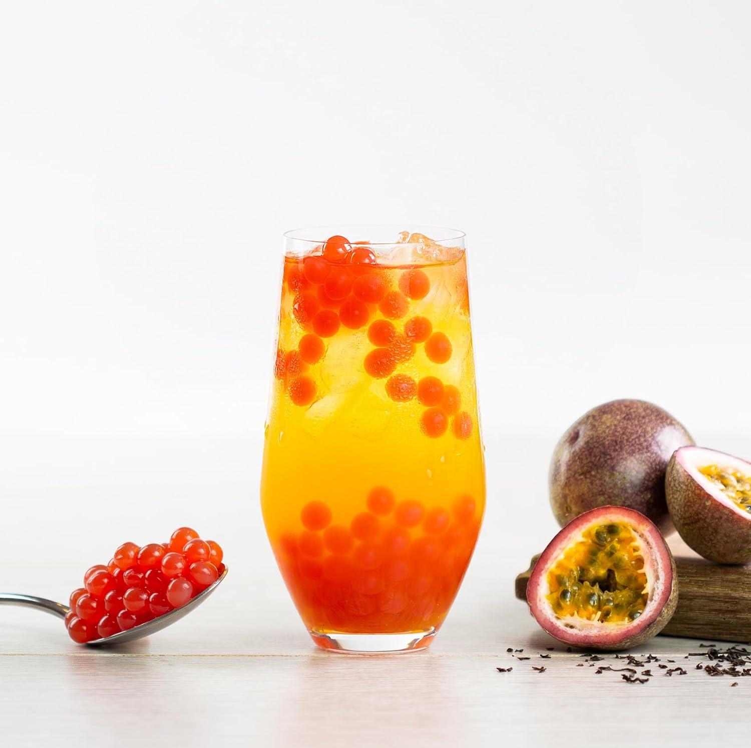 Fruit Bubble Tea Kit Gift Box | 3 Servings | Passion Fruit Syrup, Strawberry Popping Boba, Tea ...