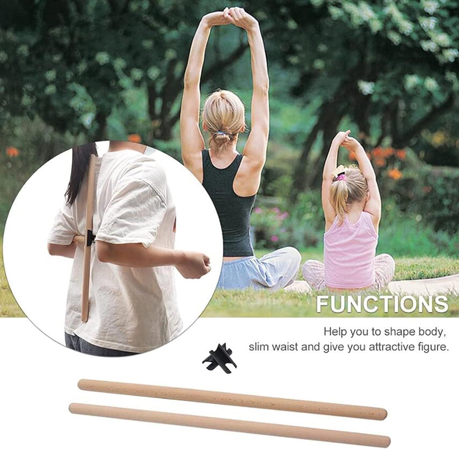(31.5 inches)yoga sticks for posture, Multipurpose Wooden Pranayama ...
