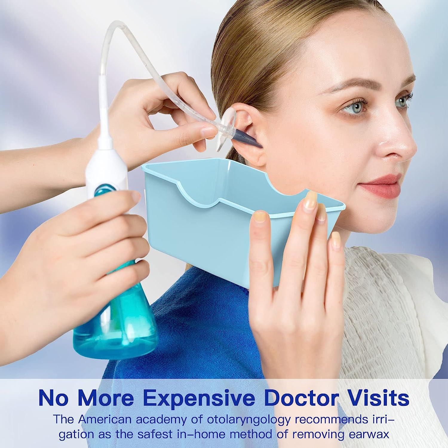 Ear Wax Removal Kit Safe Effective Manual Irrigation Flushing System for Adults Kids Turquoise Ear Cleaning Washer