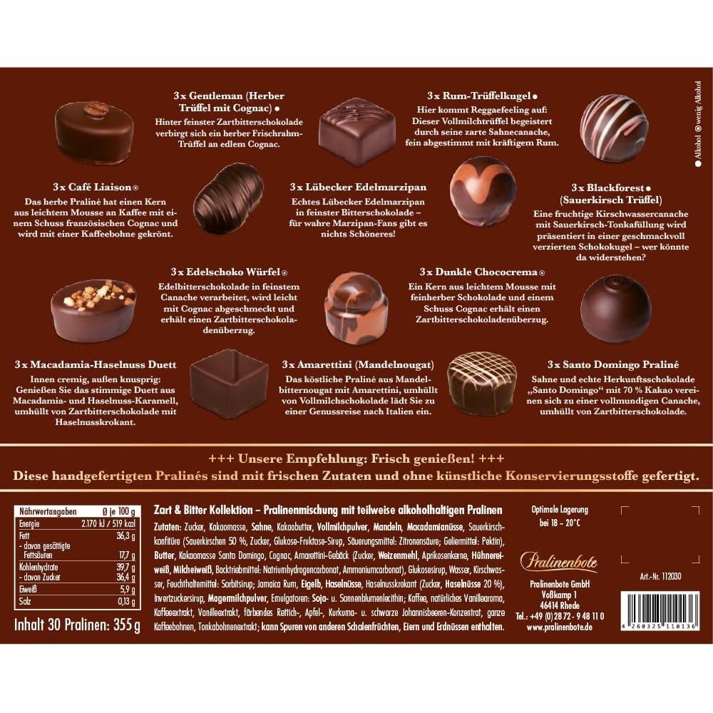 Handmade German Chocolate Messenger - 30 Tender Bitter Chocolates Gift ...