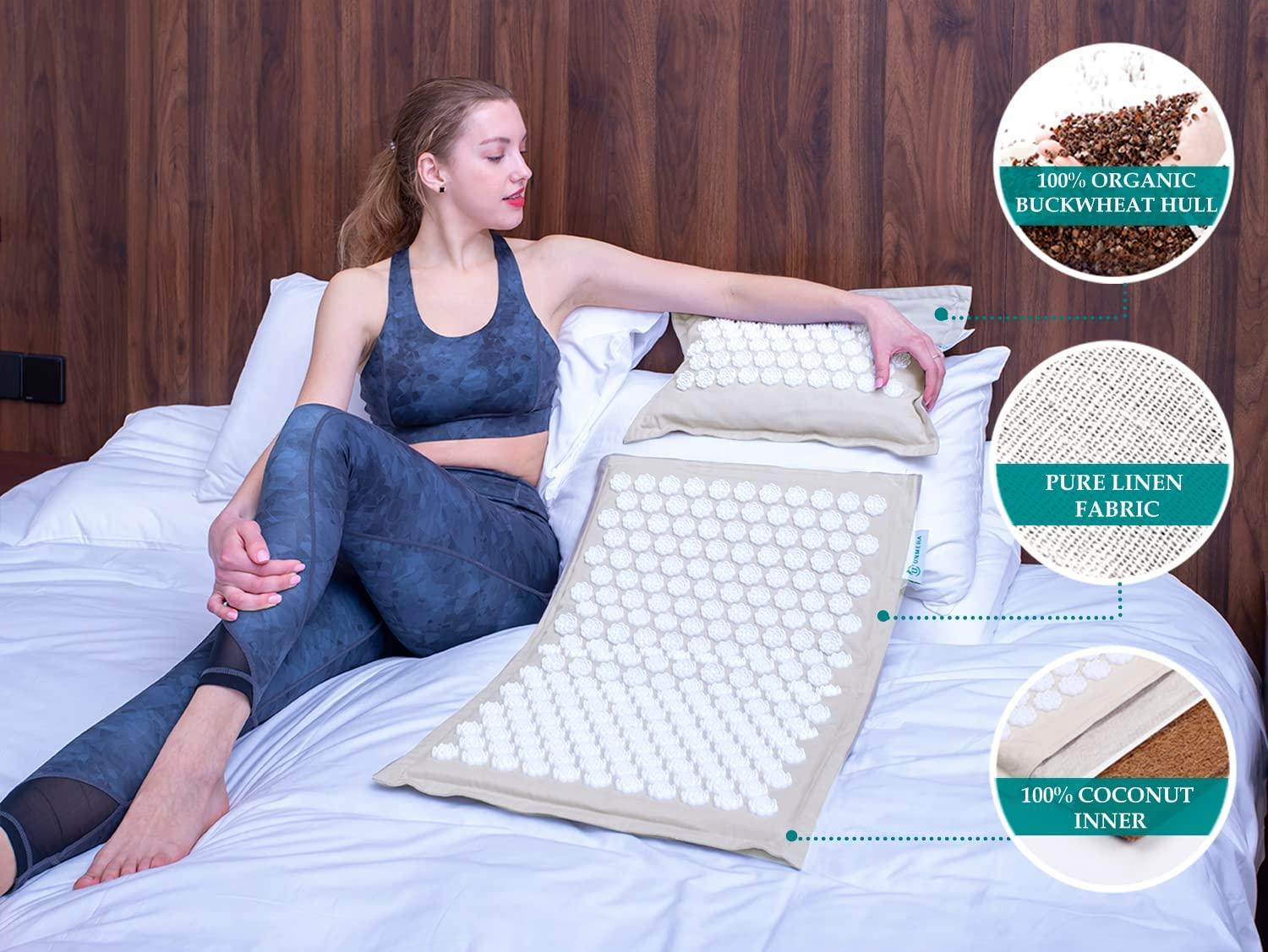 Acupressure Mat and Pillow Set for Back/Neck Pain Relief - Eco Linen ...