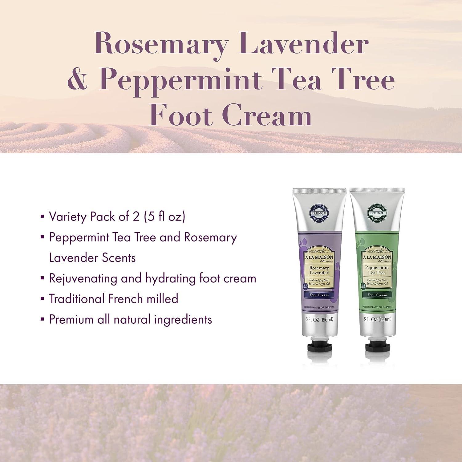 A LA MAISON Peppermint Tea Tree Foot Cream Lotion - French Natural Hand ...
