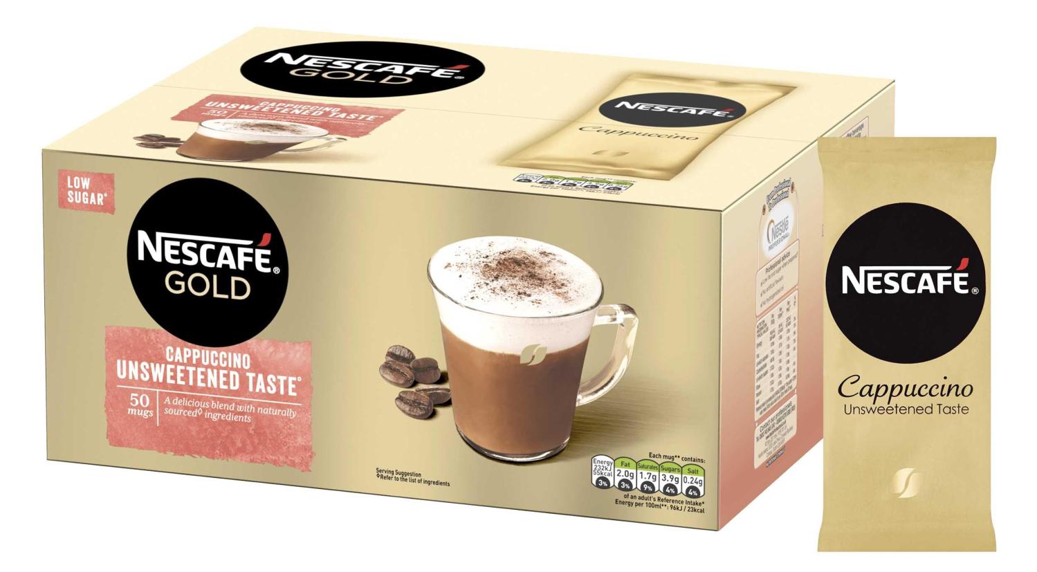 Coffee Single Serve Portions (Gold Cappuccino 50 Sachets) Nescafe Gold ...