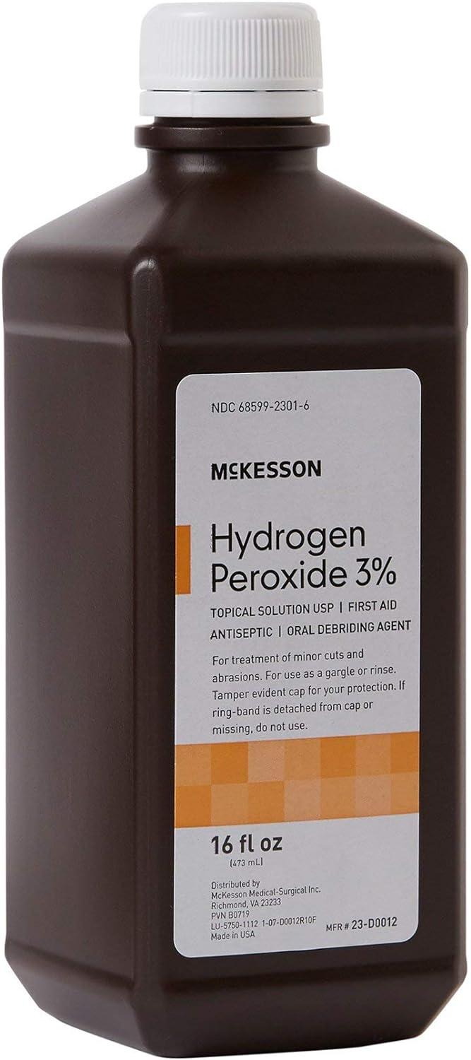 Mckesson Antiseptic Hydrogen Peroxide 3% 16oz Bottle - Pack of 12 | Buy ...