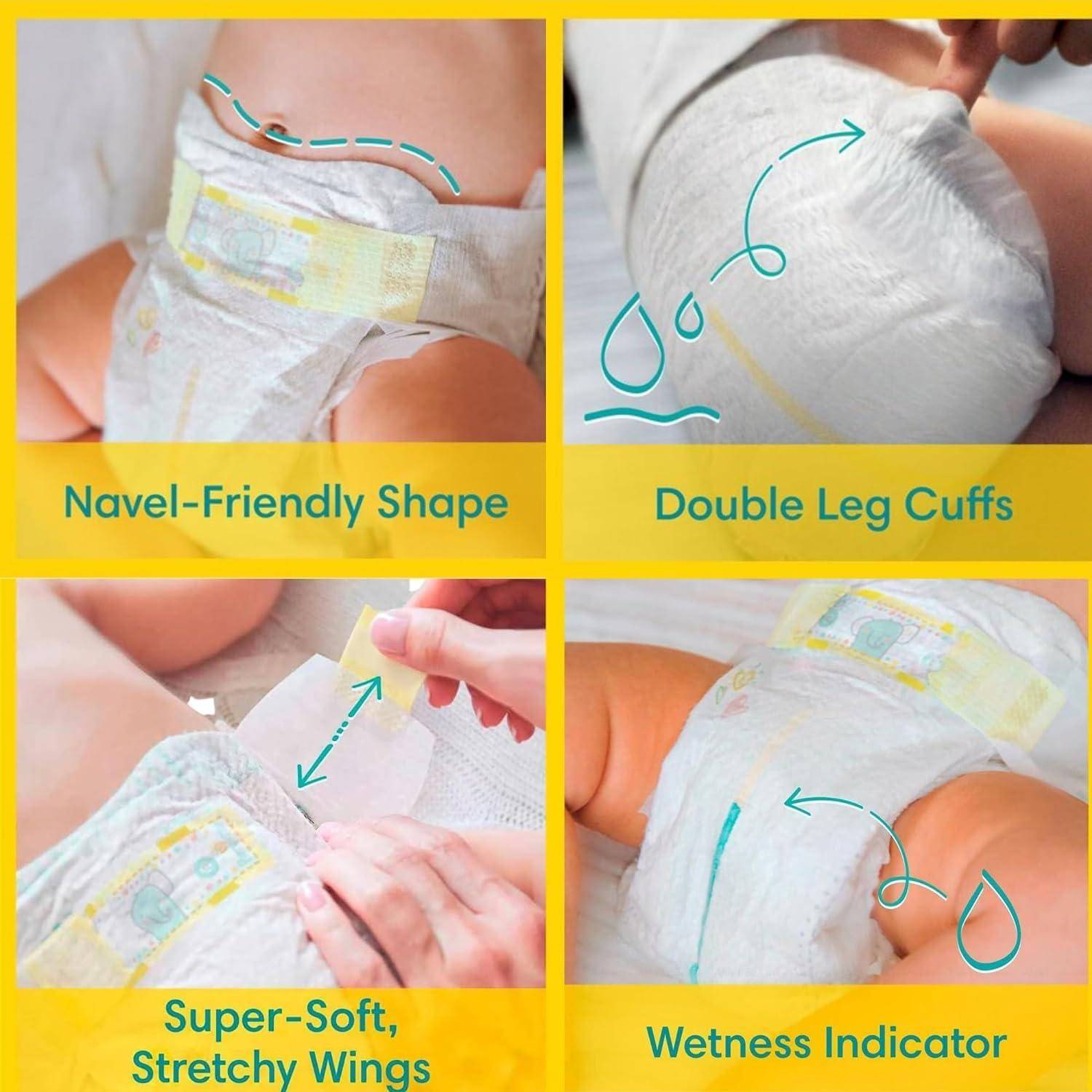 Newborn Nappies Bundle with Pampers Size 0 Premium Protection Premature ...