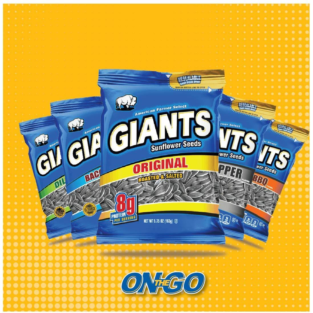 GIANTS Original Salted Jumbo Sunflower Seeds 5.75oz (Pack of 12) - Bulk ...