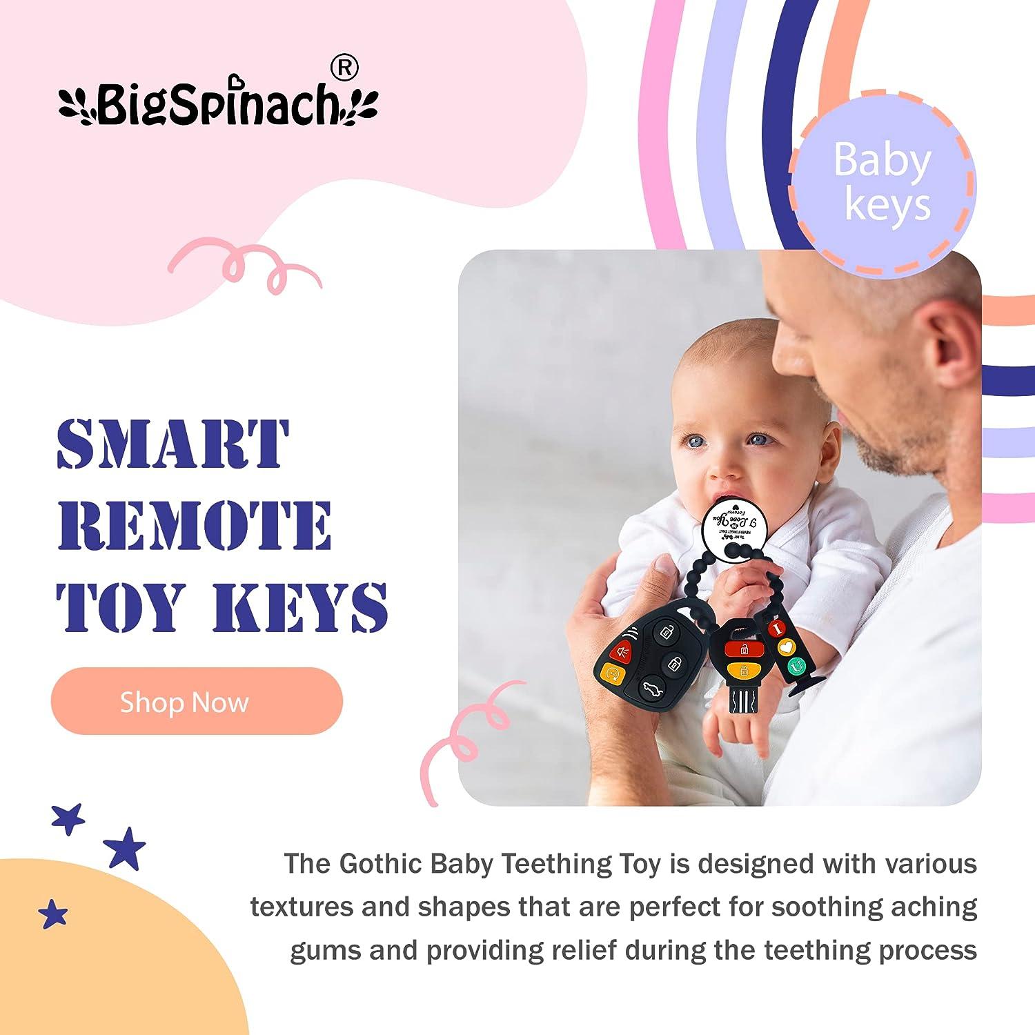 BIGSPINACH Baby Teething Keys Toys Set - Gothic Car Key Baby Teether ...