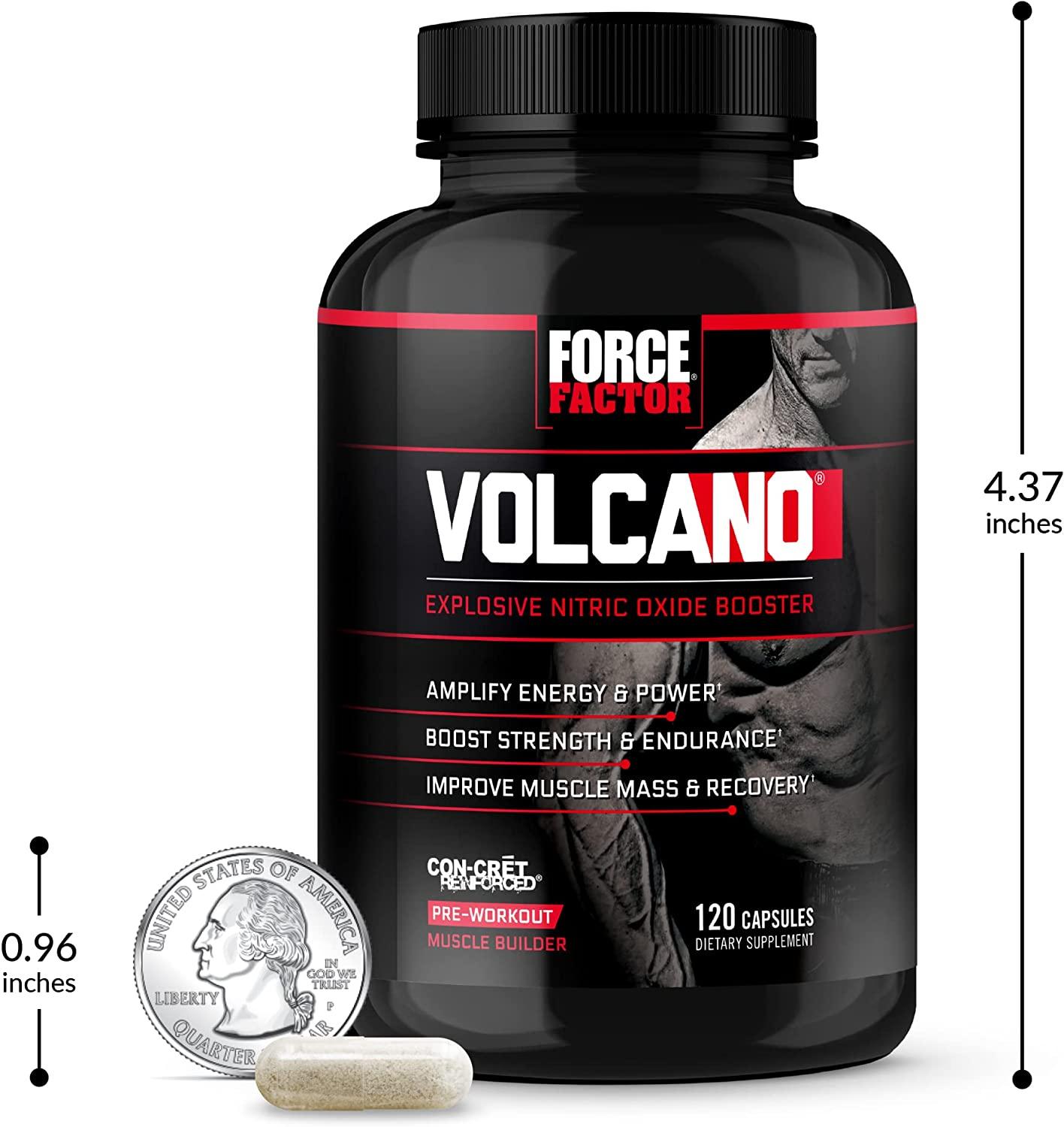 Force Factor Volcano Nitric Oxide Booster - 120 Capsules for Enhanced ...