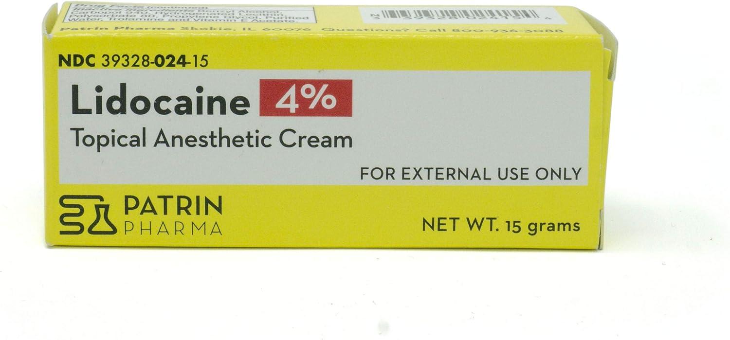 Lidocaine 4% Topical Anesthetic Cream 15g - Fast Pain Relief (Compare ...
