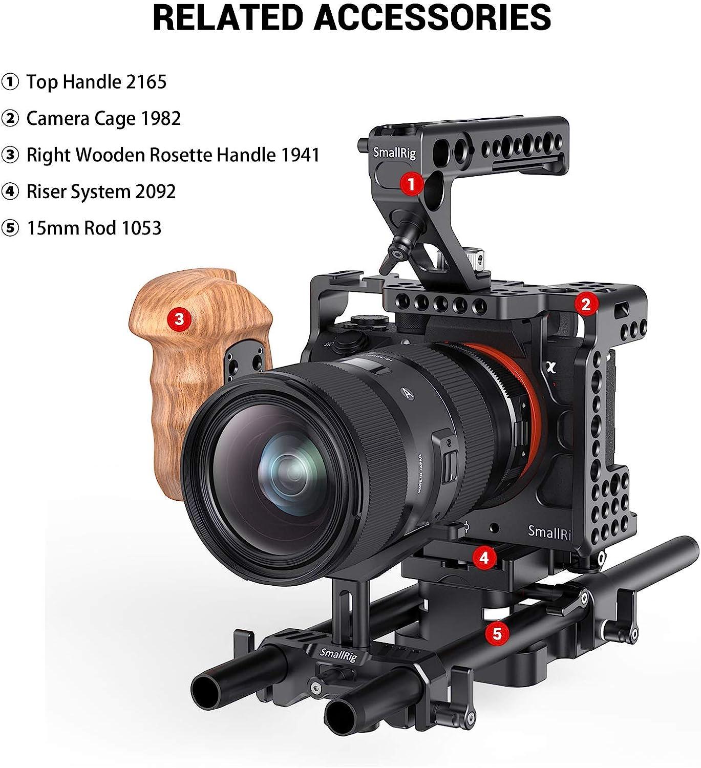 SmallRig 15mm Long Lens Support Bracket | Height Adjustable for DSLR ...