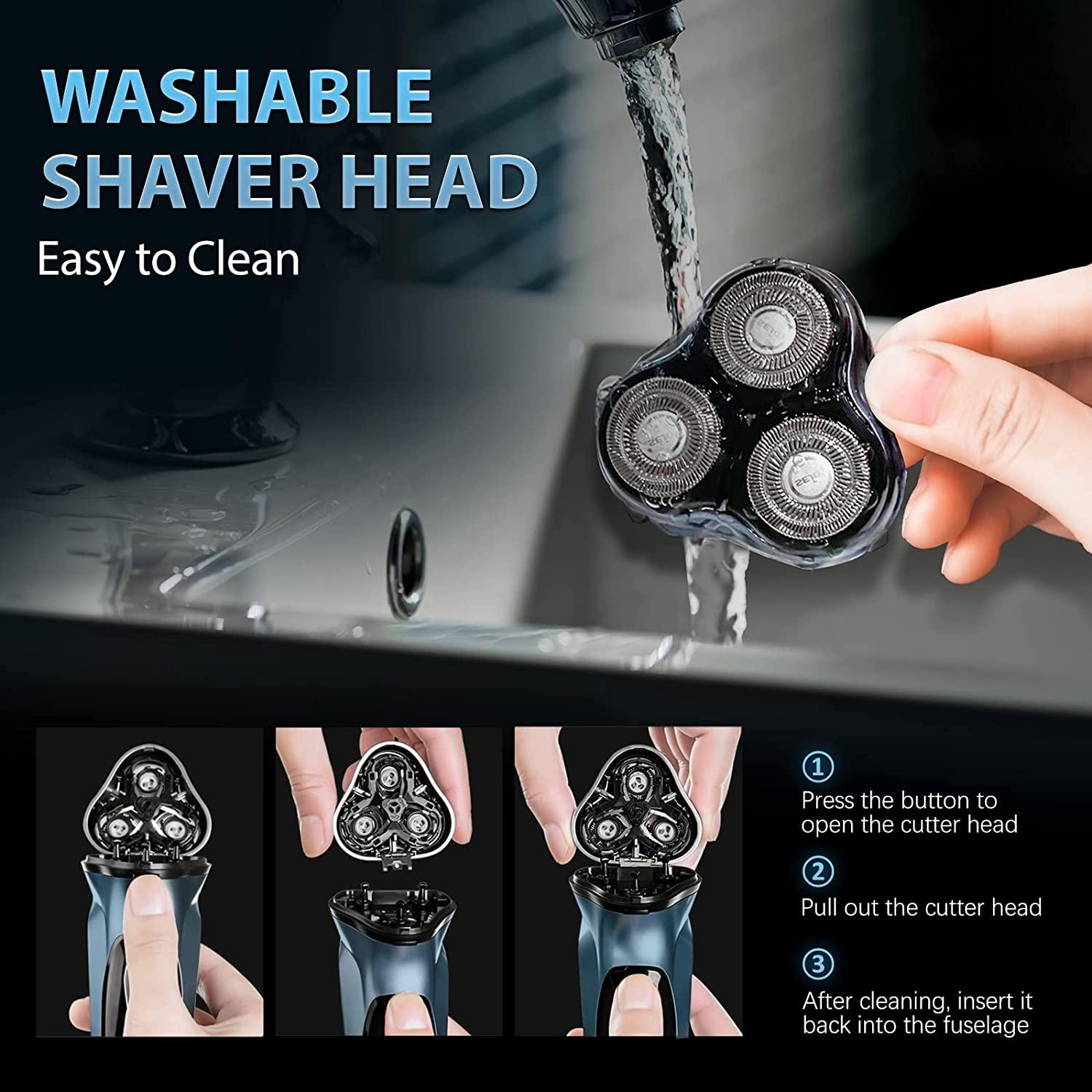 Rechargeable Electric Razor for Men with Pop-up Trimmer, Fast Charging ...