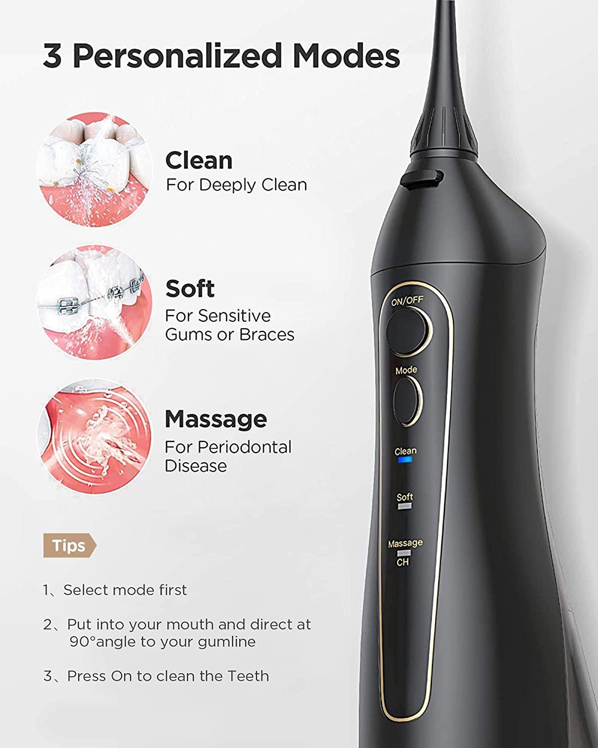 Electric Toothbrush and Water Flosser Set with 5 Modes, 4 Brush Heads ...