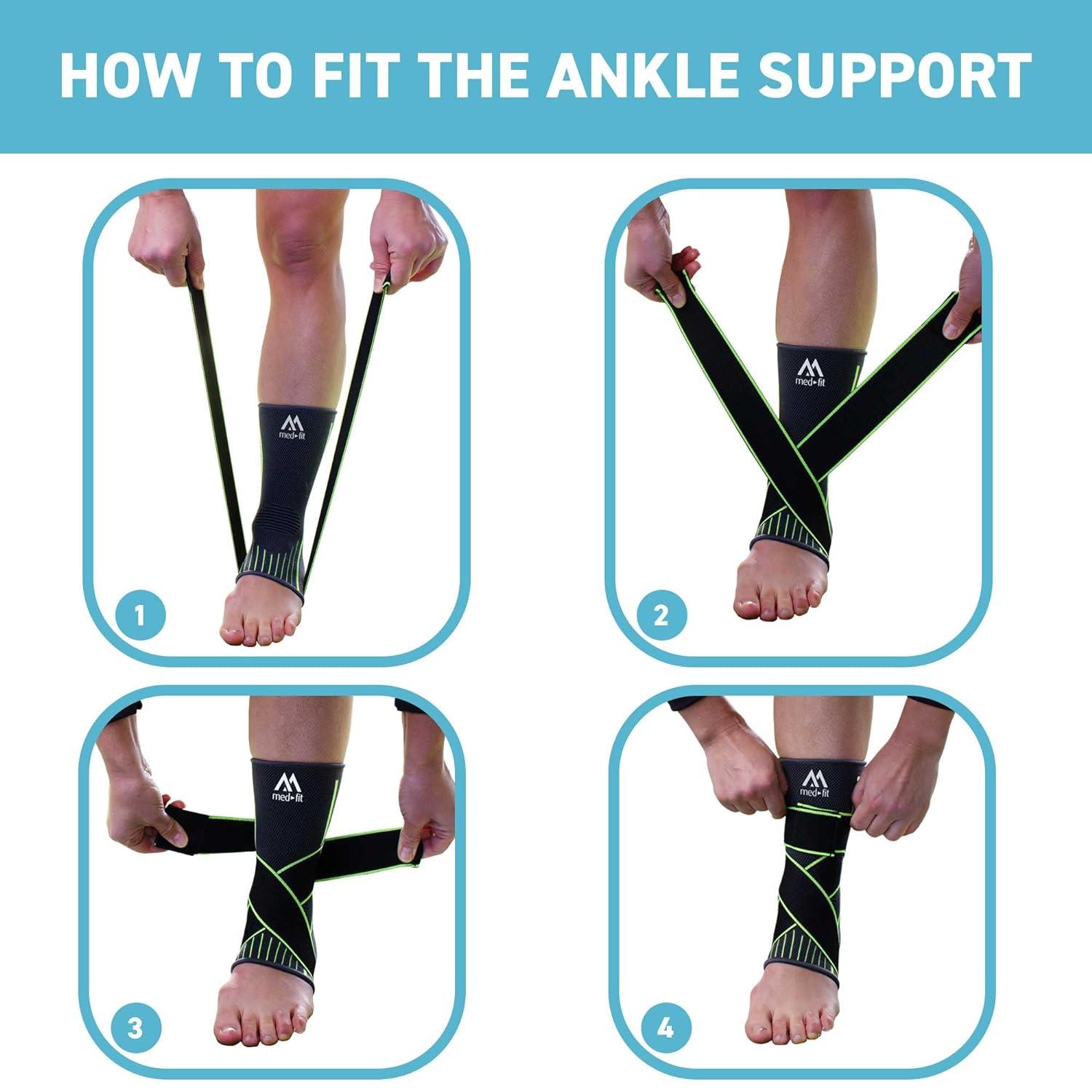 Med-Fit Stride-Flex Ankle Support - 360 Compression for Ligament Damage ...