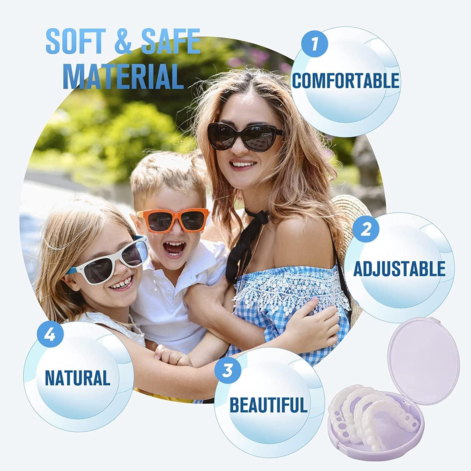 6 PCS Fake Teeth Veneers for Upper and Lower Jaw - Natural Shade ...